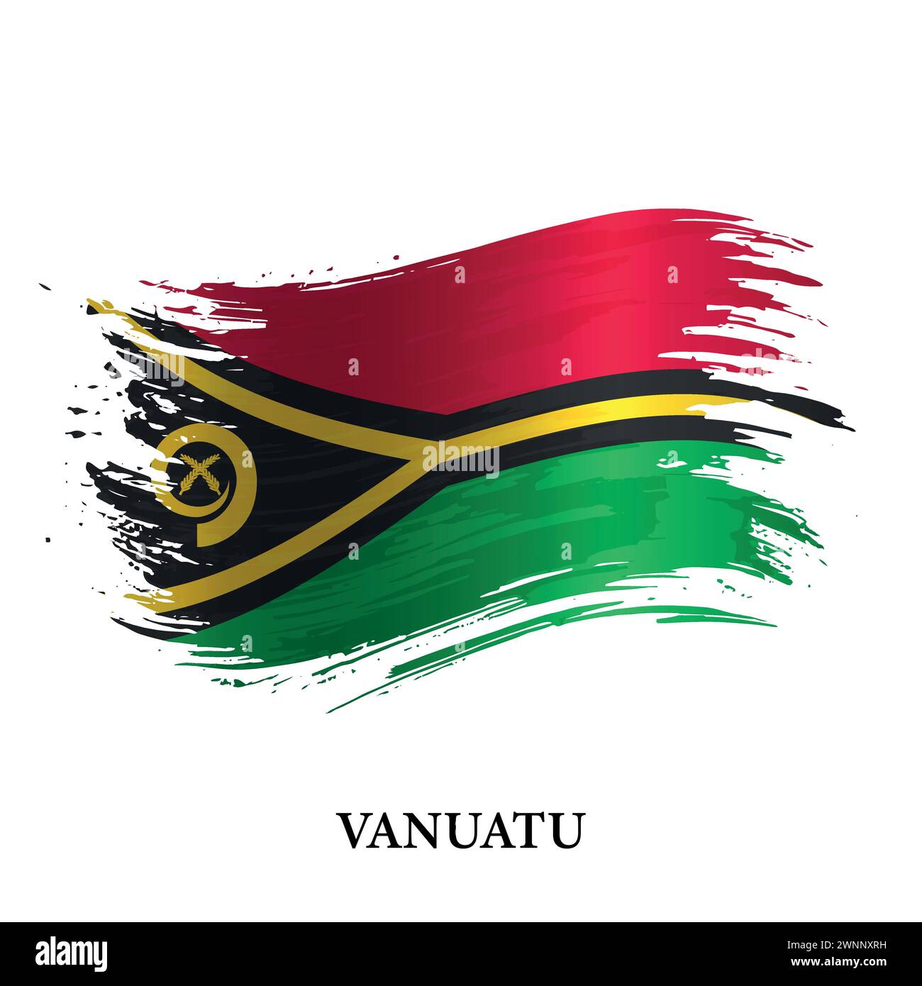 Grunge flag of Vanuatu, brush stroke vector background Stock Vector Image & Art - Alamy