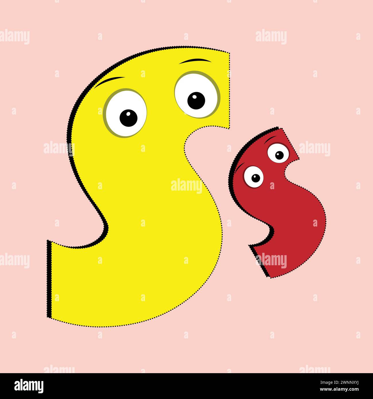 Alphabet fullcolor with eyes cartoon character. Cute abc design for ...