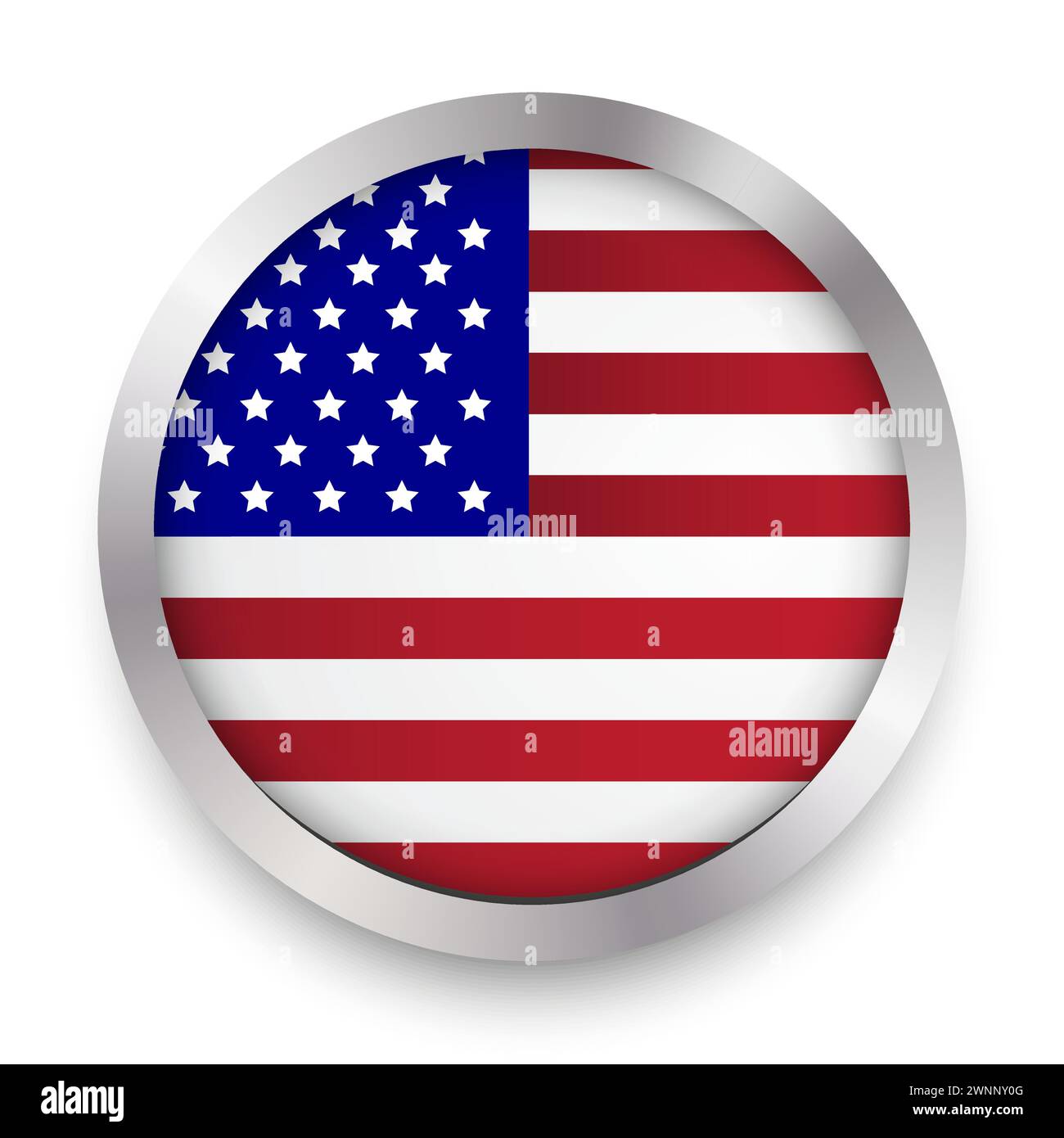 Flag of the United States button. Vector illustration. EPS 10. Stock ...