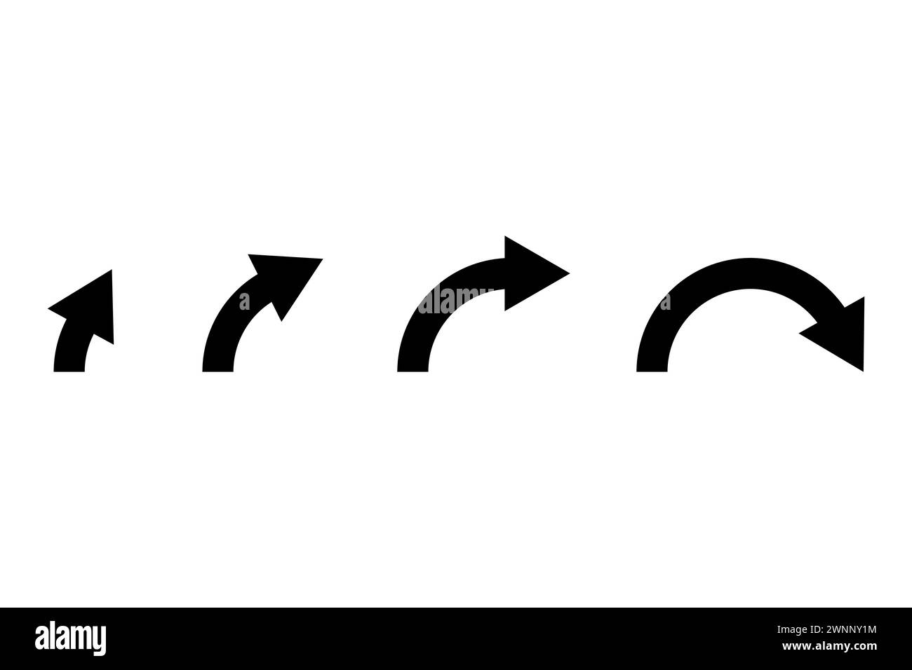 Black arrows icon. Curved signs. Vector illustration. EPS 10. Stock image Stock Vector Image ...