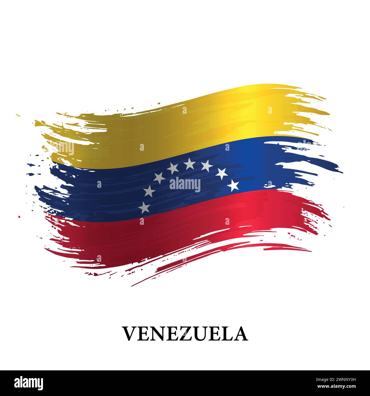 Grunge flag of Venezuela, brush stroke vector background Stock Vector ...