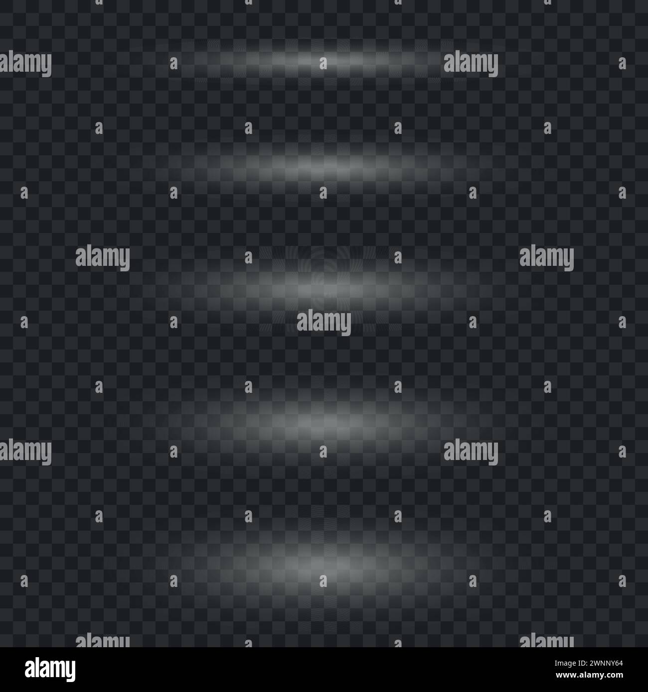 Collection of soft transparent shadow or light overlays on a black ...