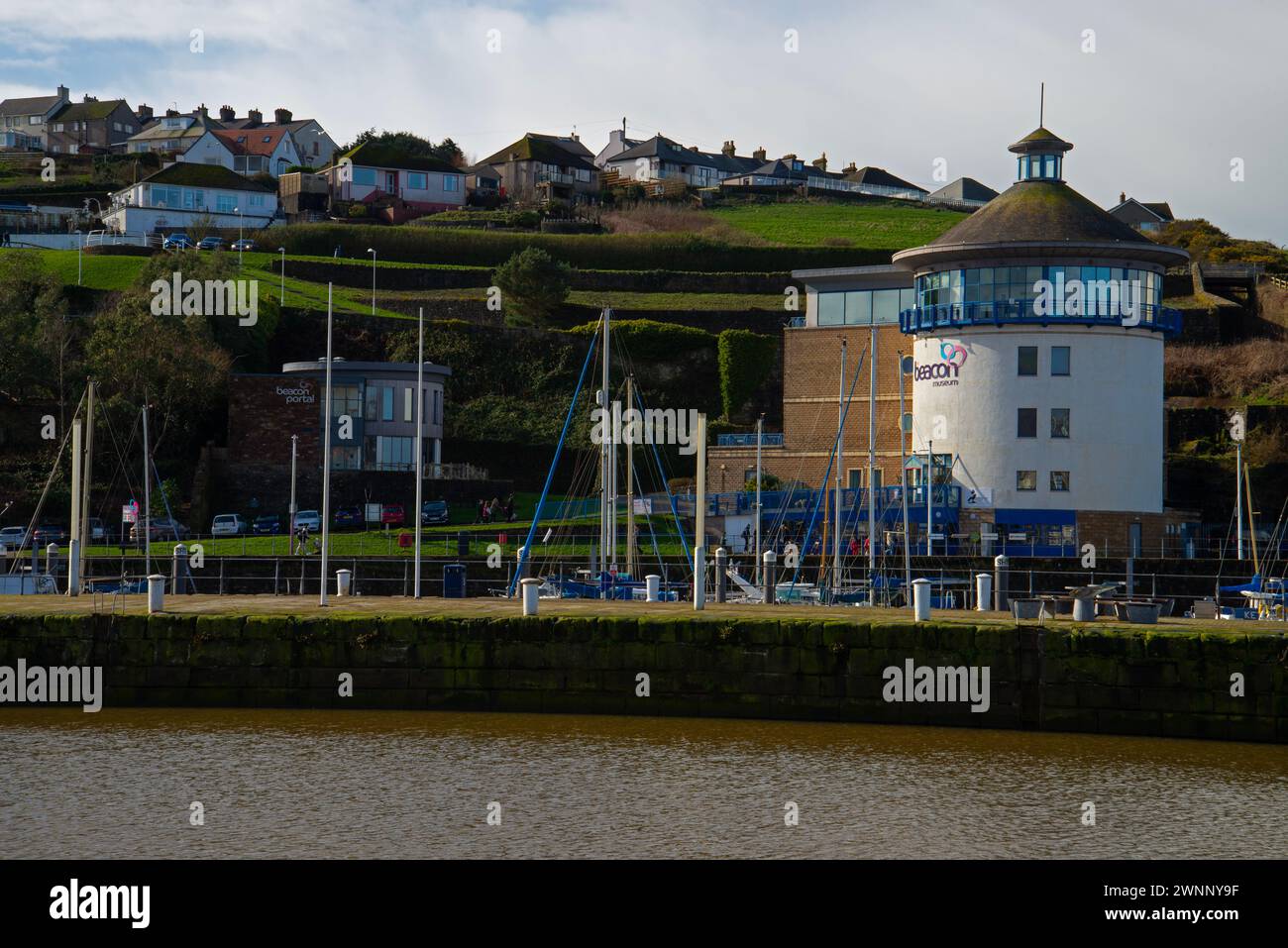 The Beacon and the Beacon portal at whitehaven marina Stock Photo - Alamy