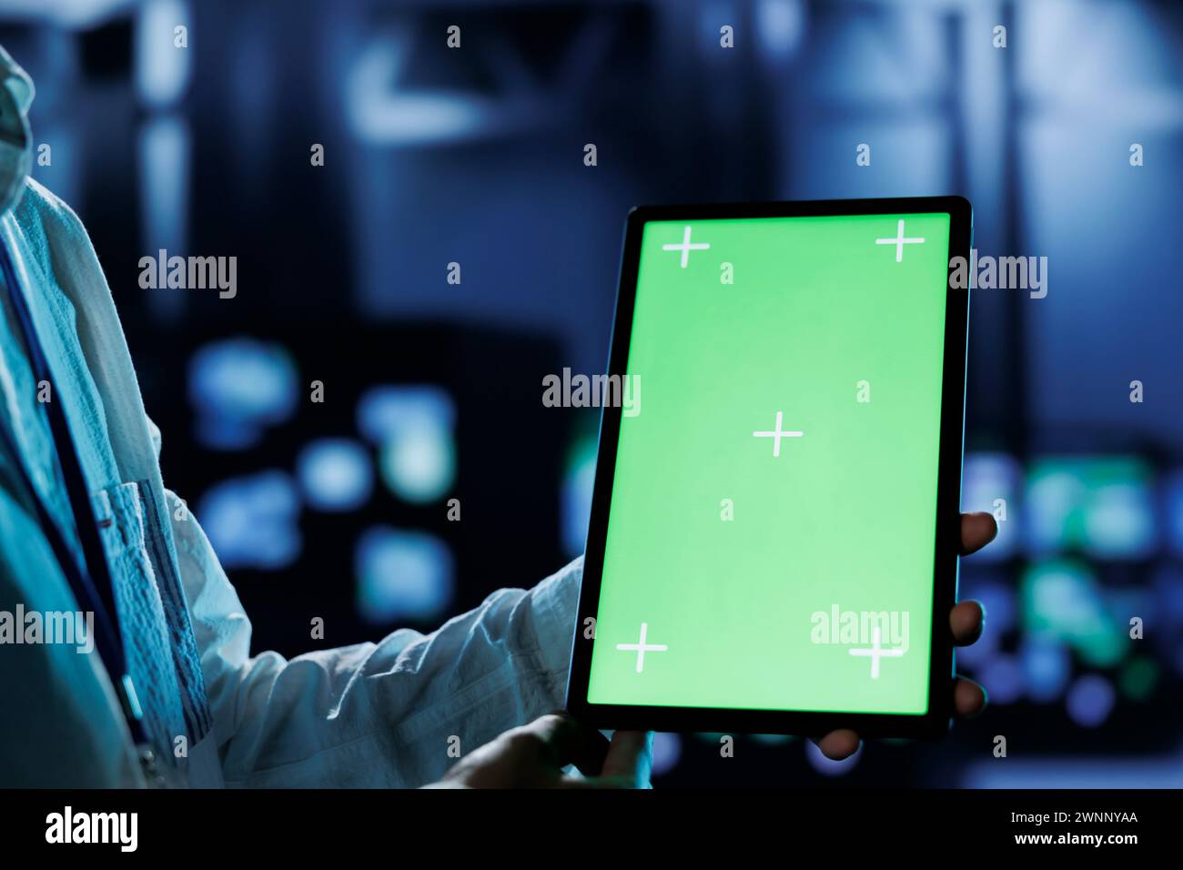 Dara Center System Administrator Running Code And Programming On Mockup