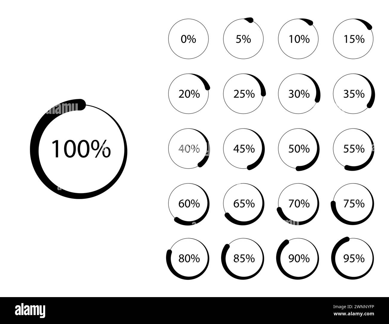 Infographic diagrams pie chart icons Black and White Stock Photos & Images - Alamy