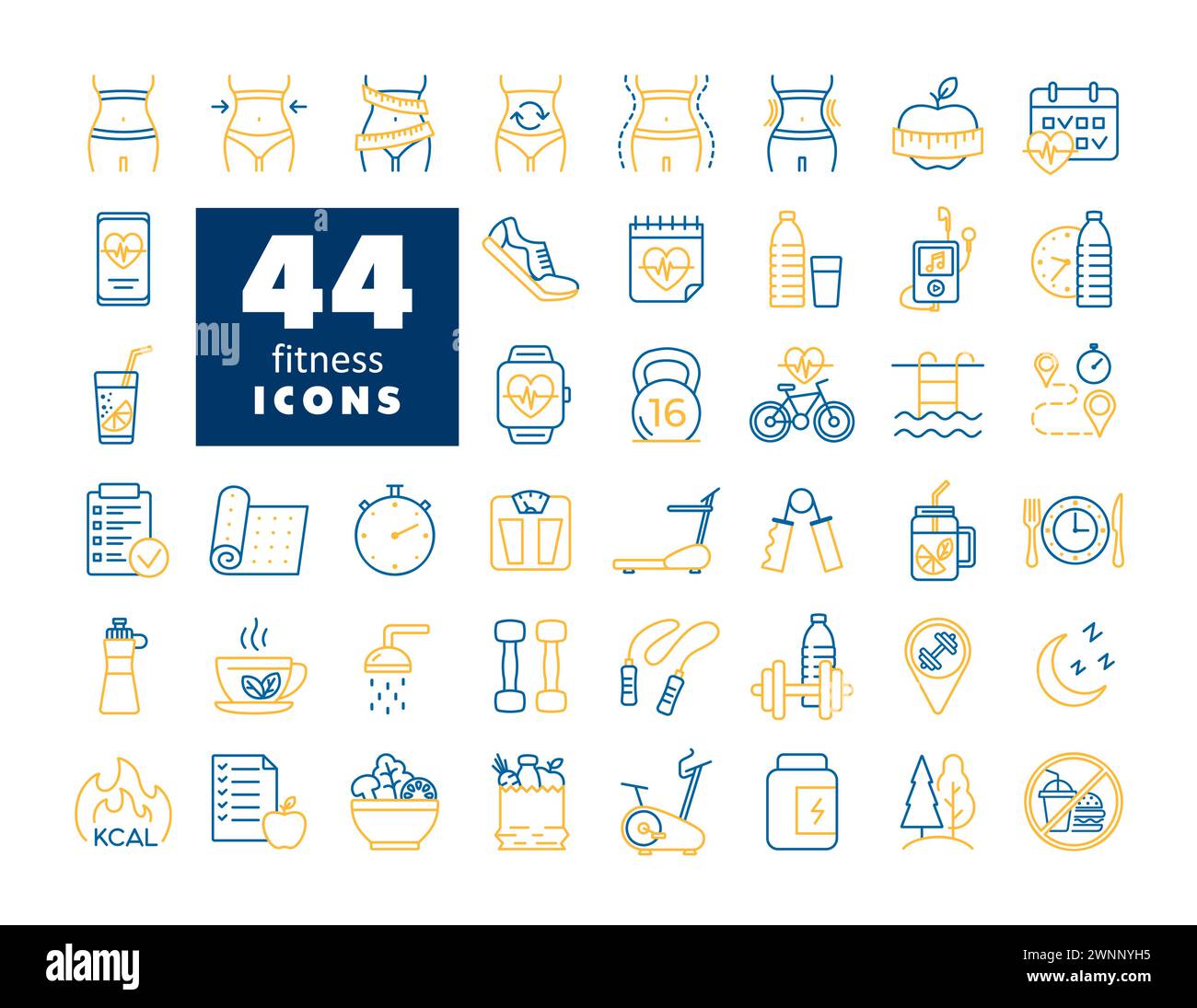 Fitness and health vector icon set. Graph symbol for fitness and weight ...