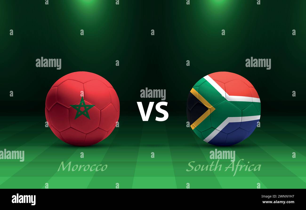 Morocco vs South Africa football scoreboard broadcast template for ...