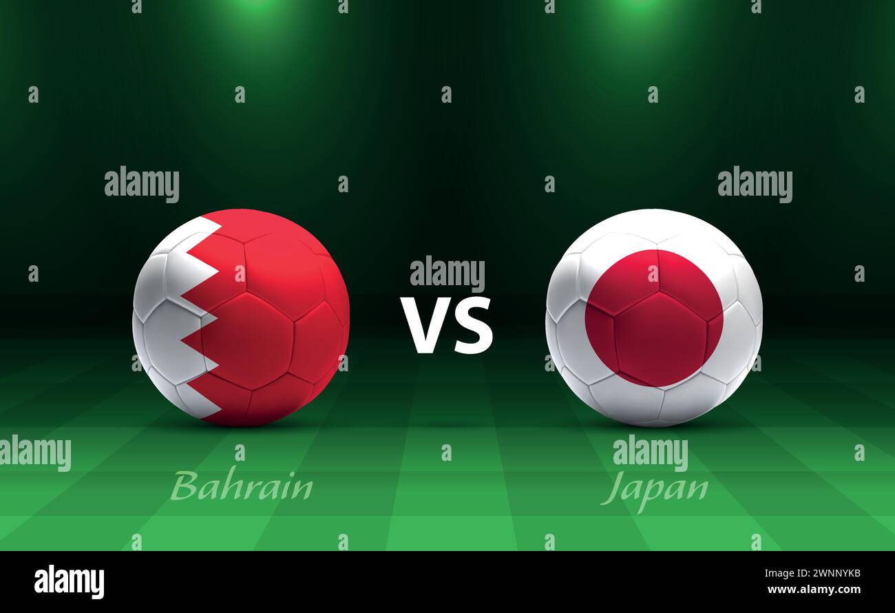 Bahrain vs Japan football scoreboard broadcast template for soccer asia ...