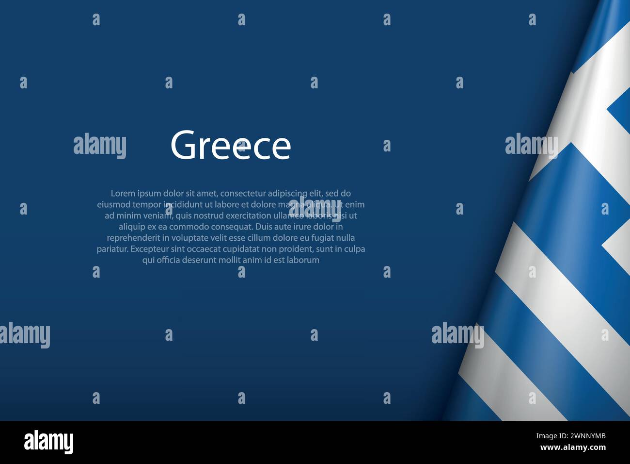 Greece national flag isolated on dark background with copyspace Stock ...