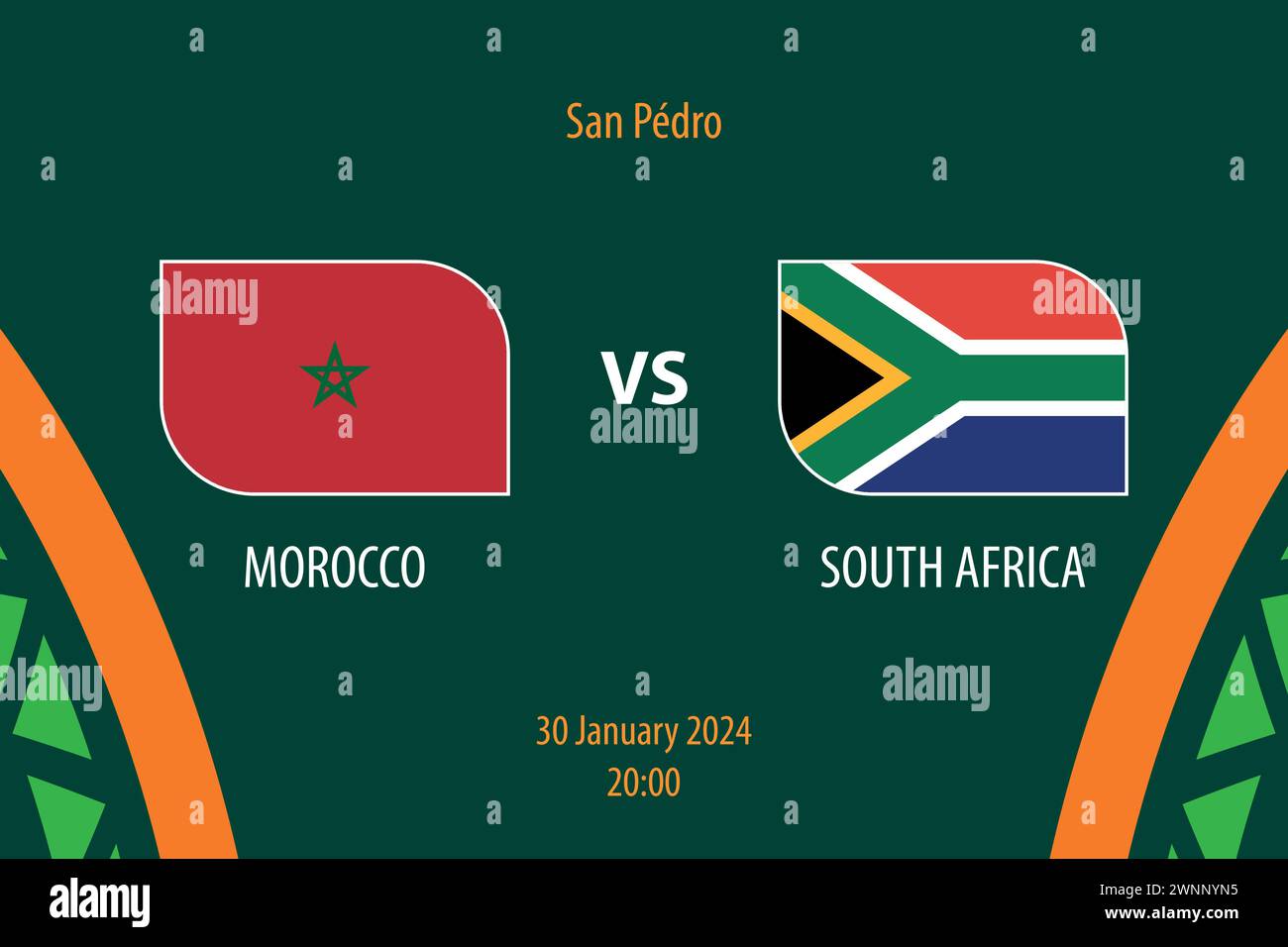 Morocco vs South Africa football scoreboard broadcast template for ...