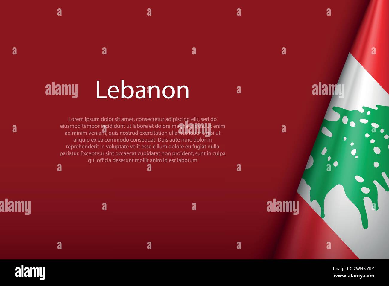 Lebanon national flag isolated on dark background with copyspace Stock ...
