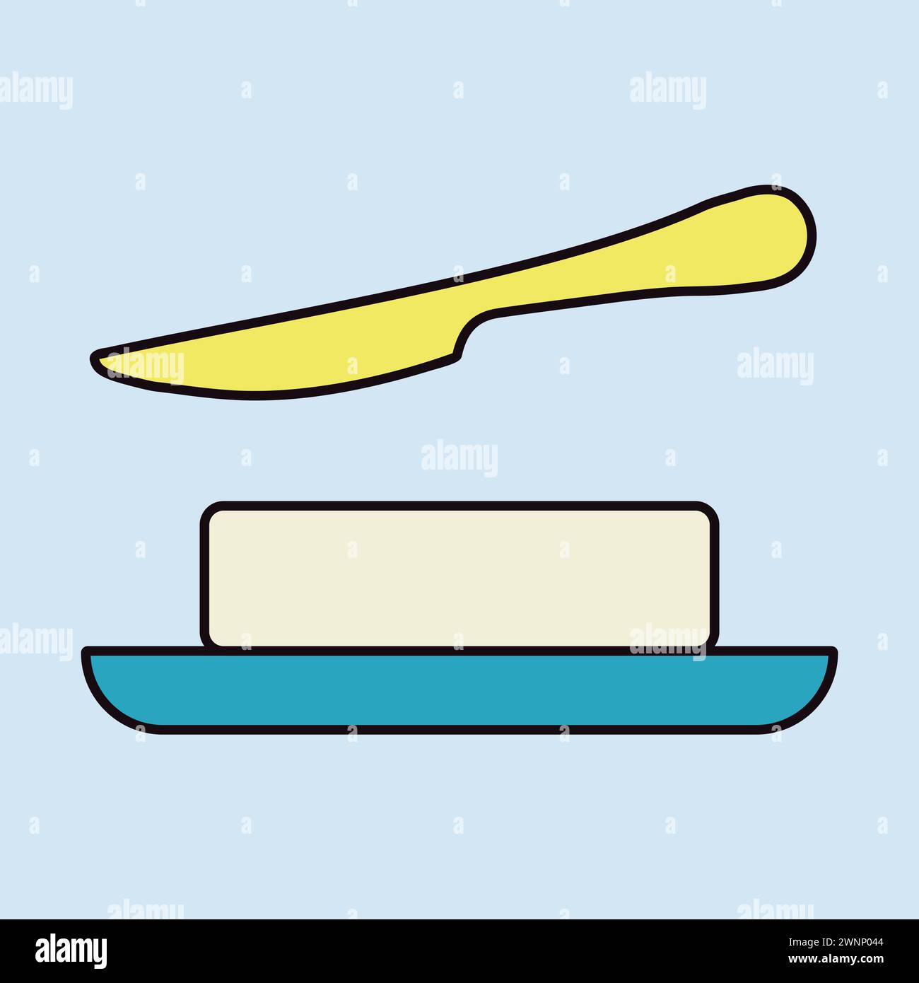 With butter knife Stock Vector Images - Alamy