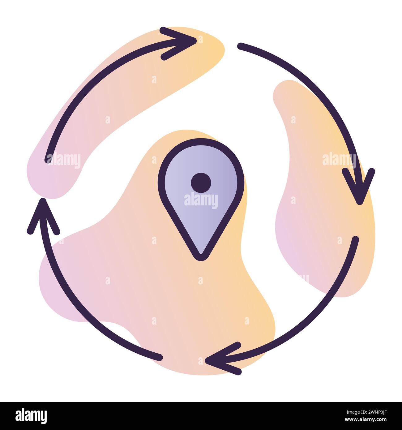 Delivery Stages Sign Dark Blue Vector Contour Icon With Gradient