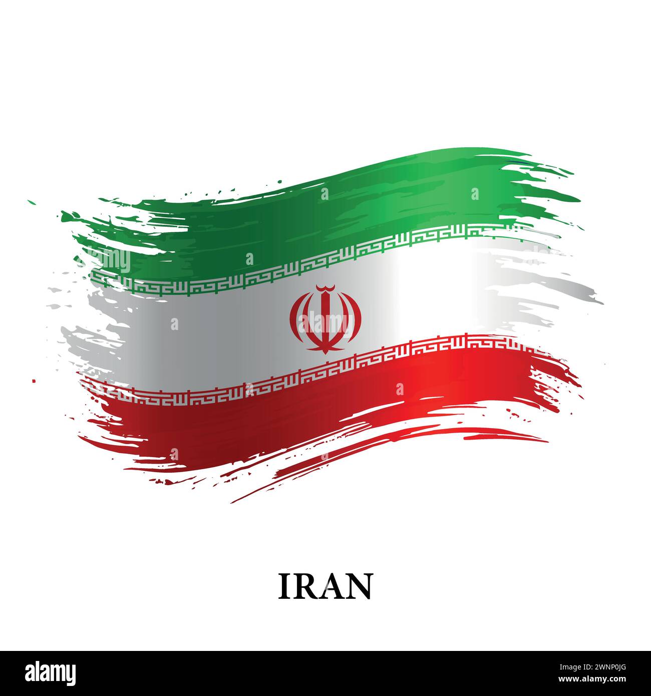 Grunge flag of Iran, brush stroke vector background Stock Vector Image ...