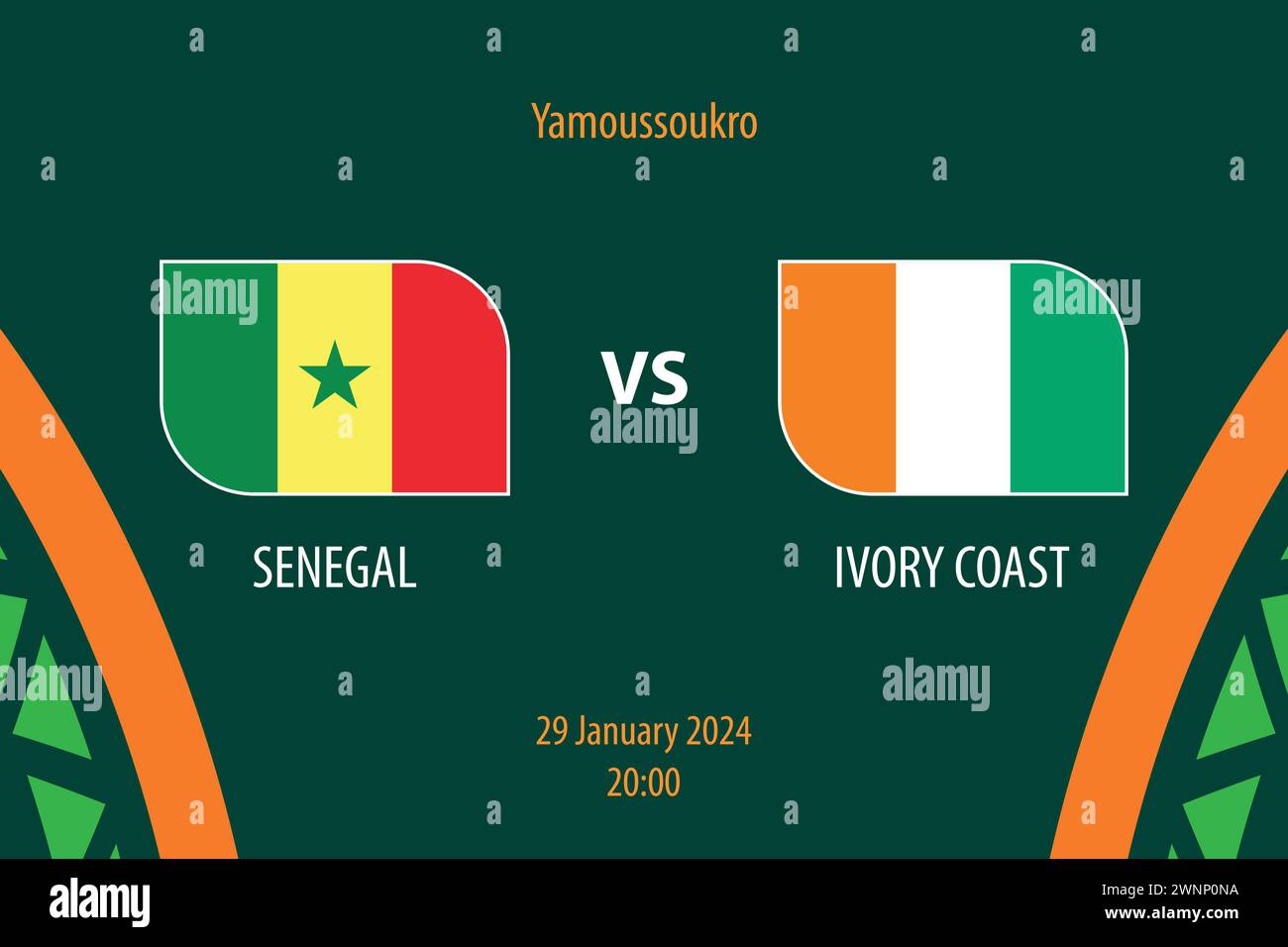 Senegal vs Ivory Coast football scoreboard broadcast template for ...