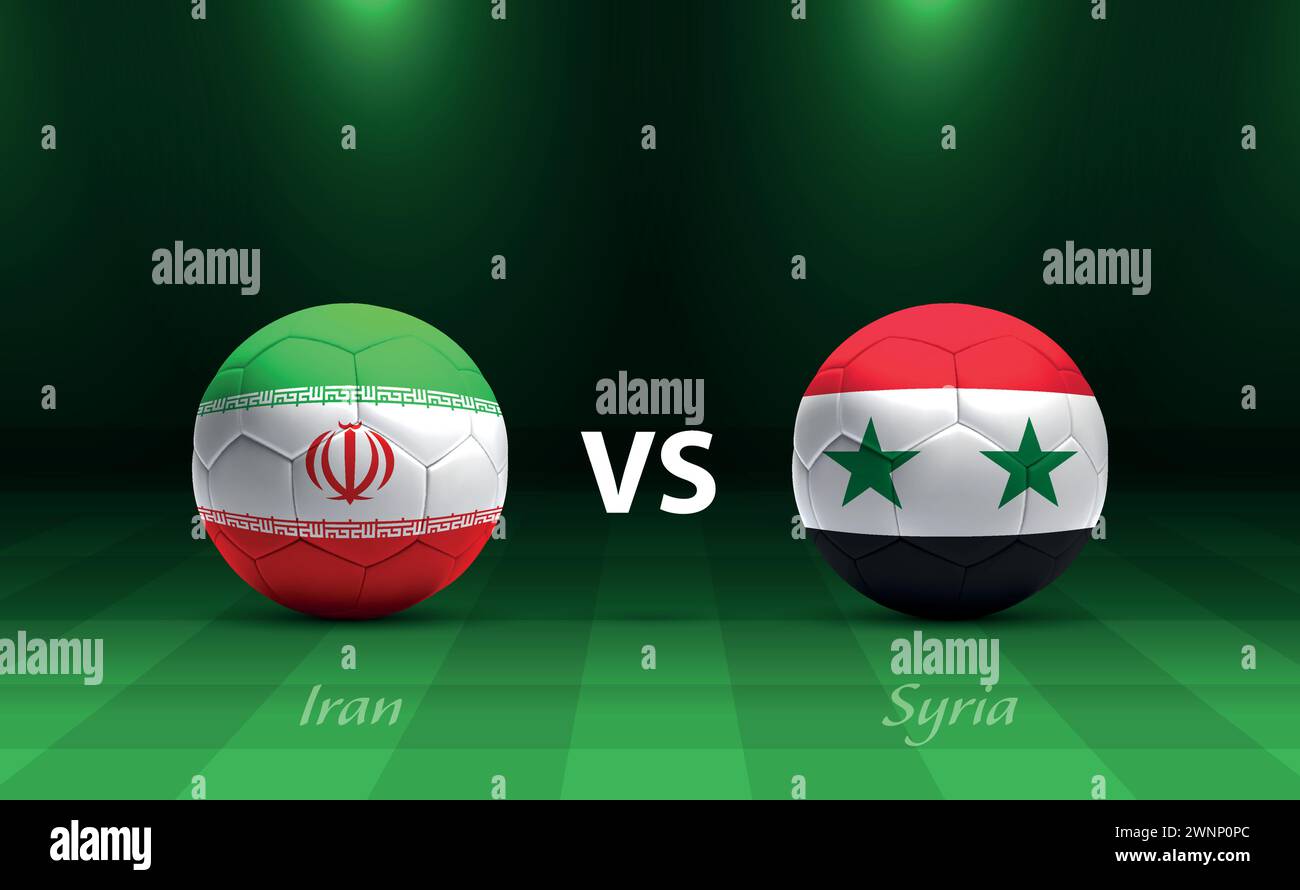 Iran vs Syria football scoreboard broadcast template for soccer asia ...