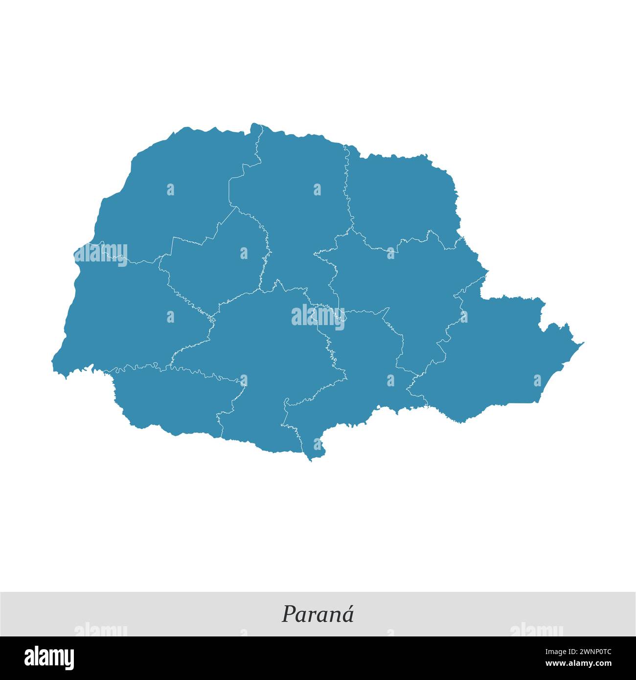map of Parana is a state of Brazil with borders mesoregions Stock Vector Image & Art - Alamy