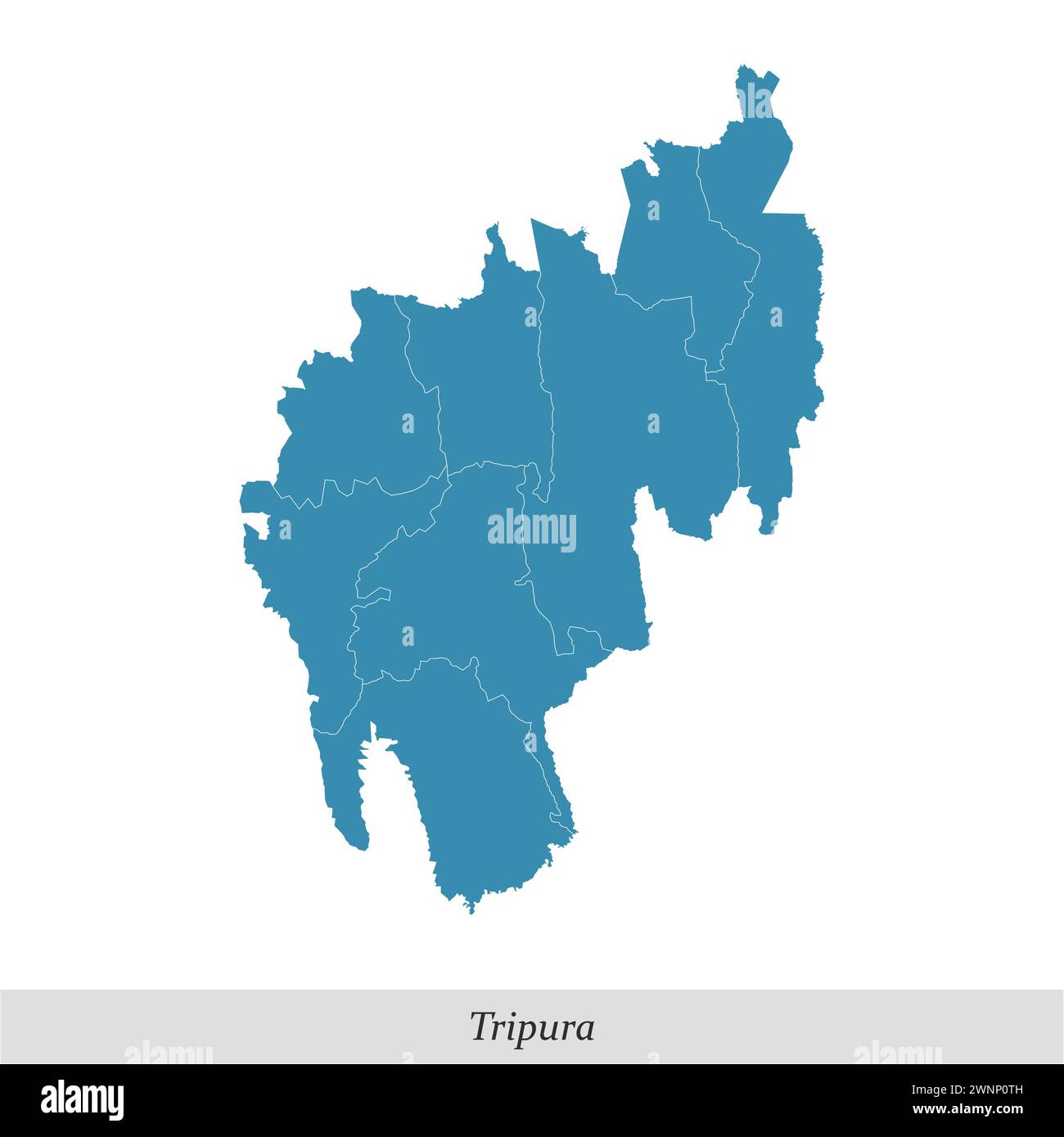 map of Tripura is a state of India with borders districts Stock Vector ...