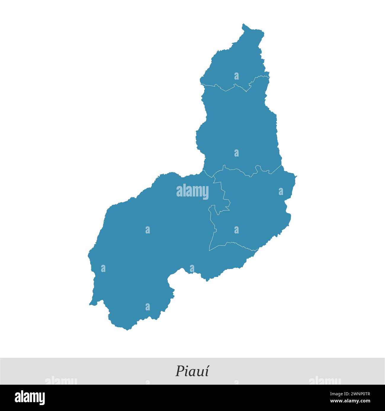 map of Piaui is a state of Brazil with borders mesoregions Stock Vector ...