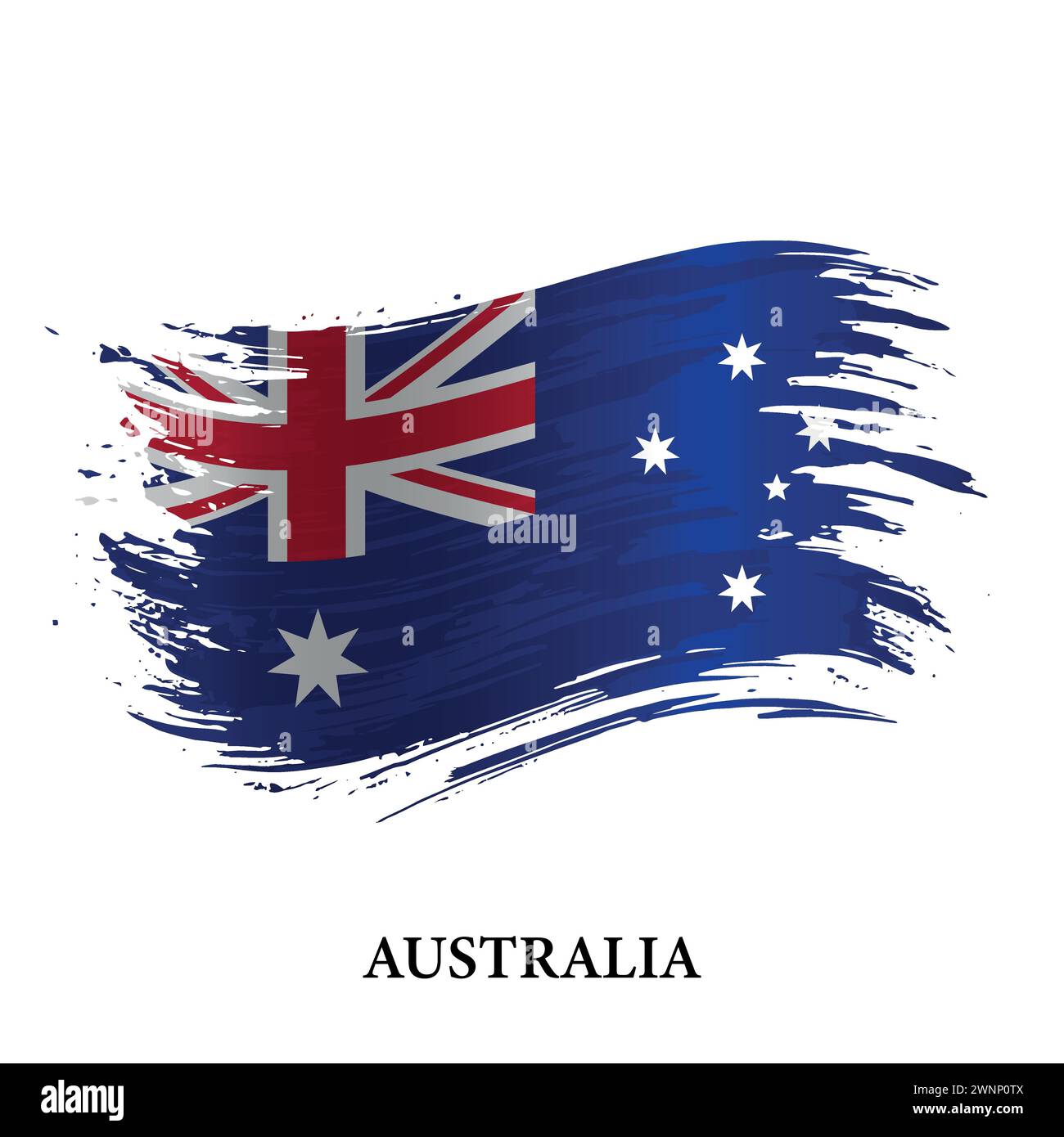 Grunge flag of Australia, brush stroke vector background Stock Vector ...