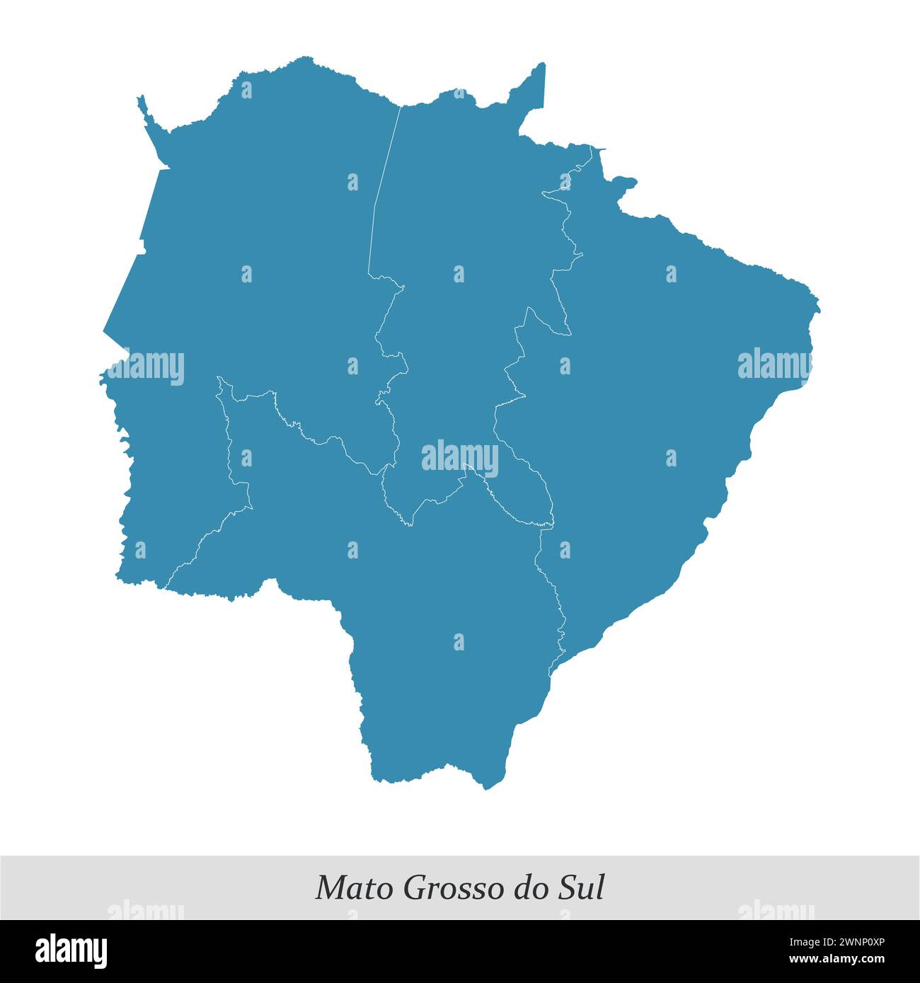 map of Mato Grosso do Sul is a state of Brazil with borders mesoregions Stock Vector Image & Art ...