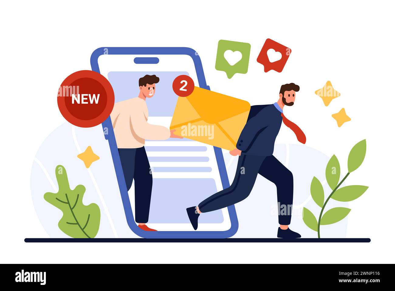 New email and SMS notification report in mailbox mobile app. Tiny ...