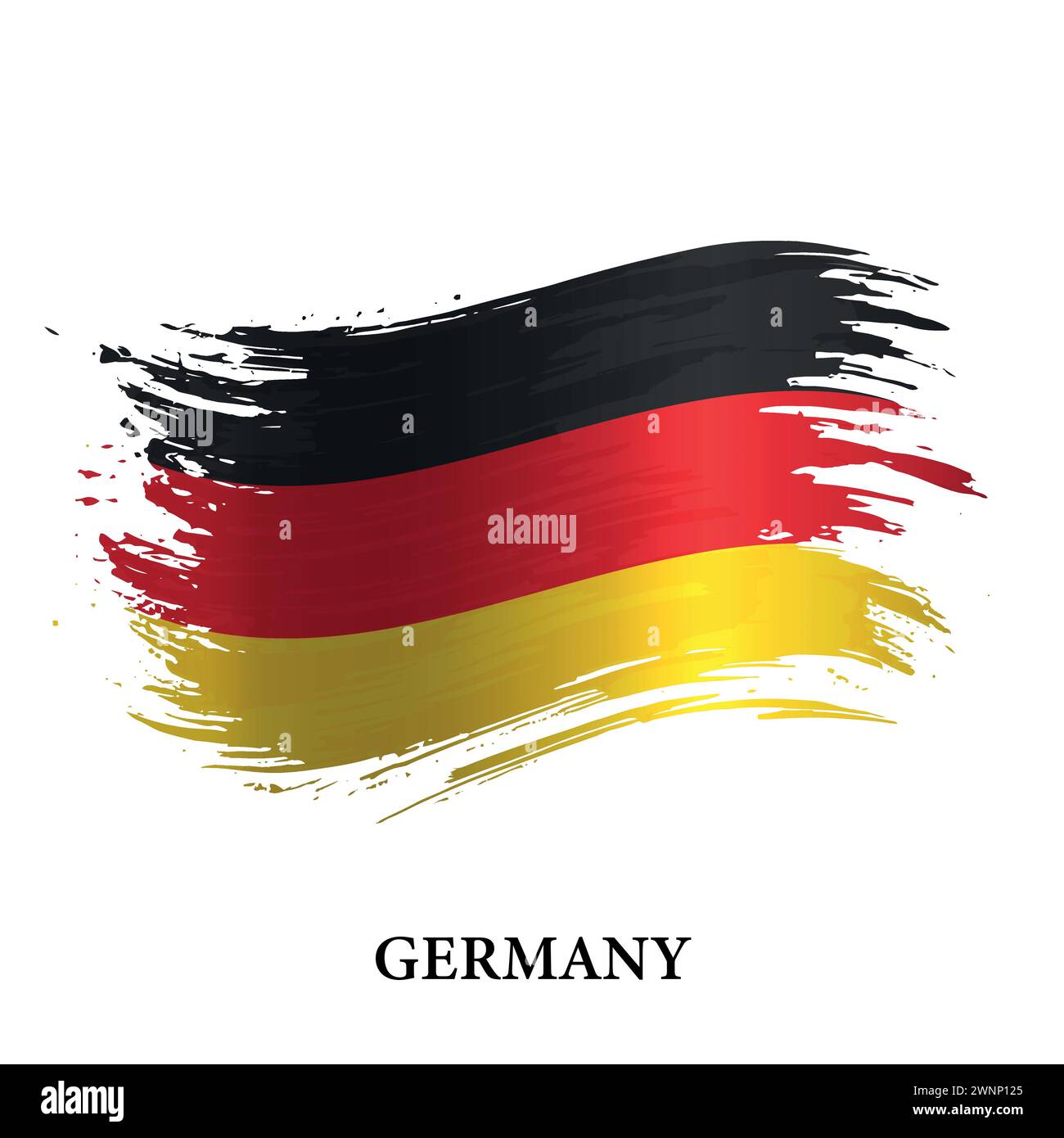 Grunge flag of Germany, brush stroke vector background Stock Vector ...