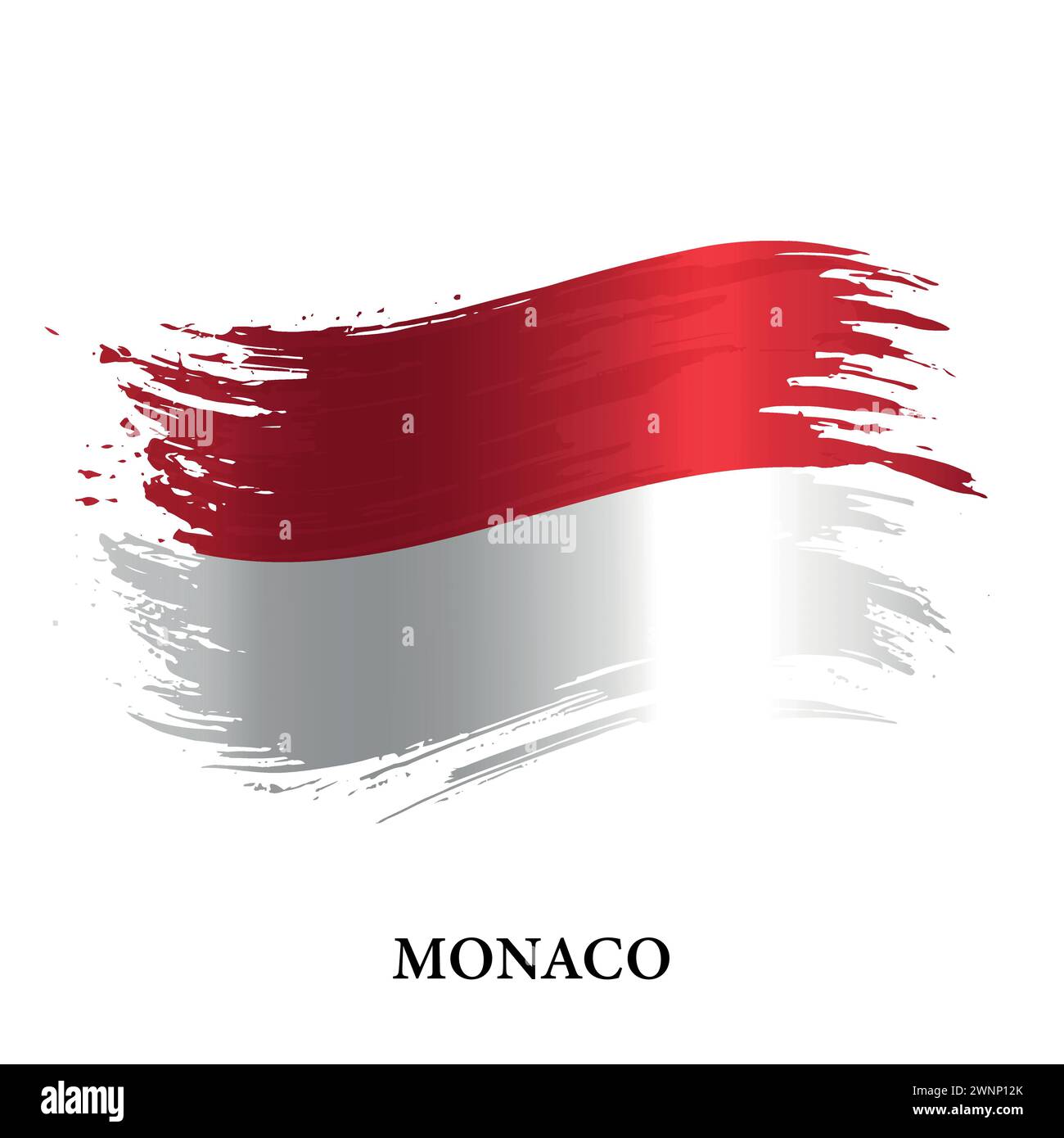 Grunge flag of Monaco, brush stroke vector background Stock Vector ...