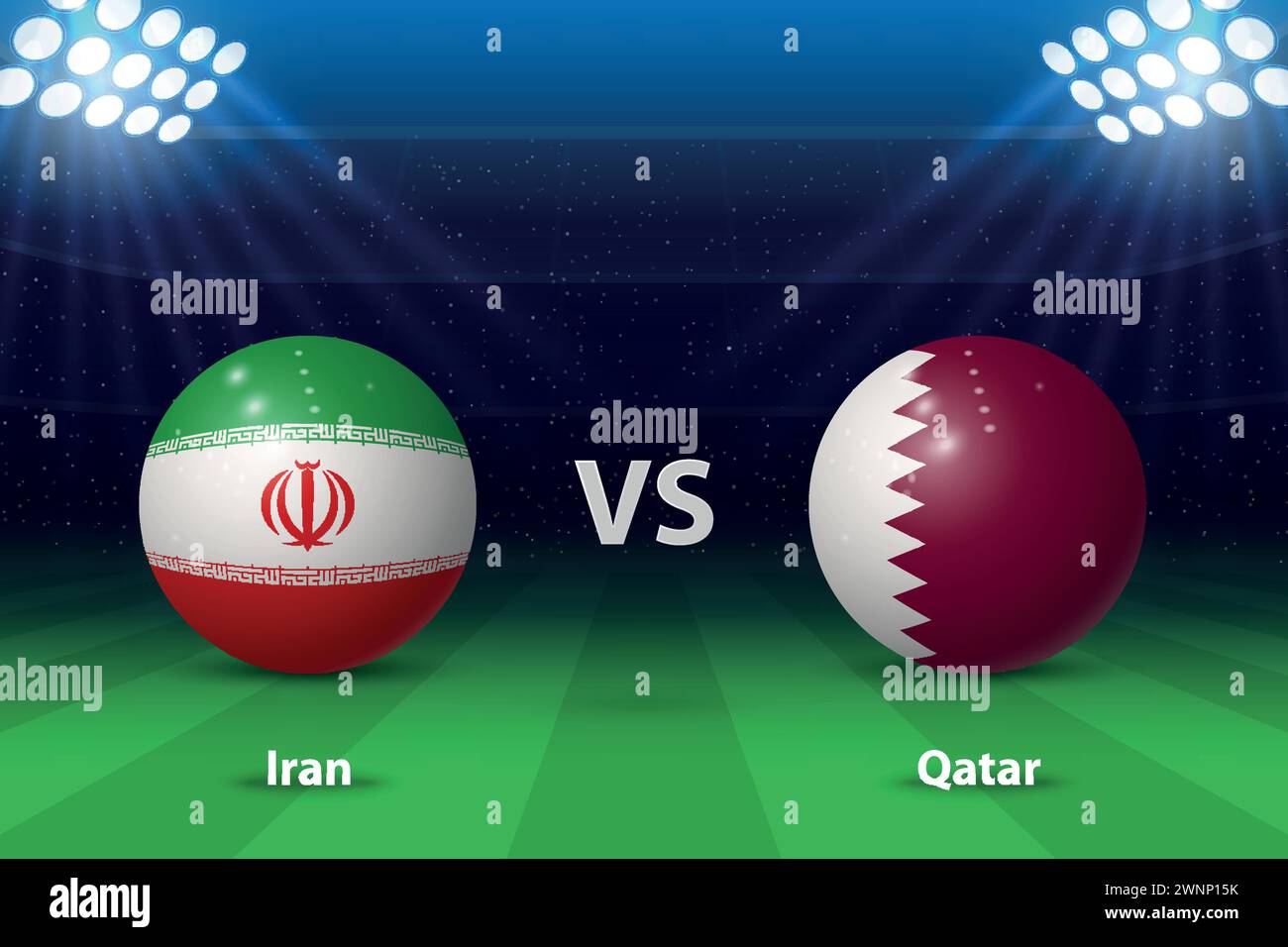 Iran vs Qatar. knockout Semi-final stage Asia 2023, Soccer scoreboard ...