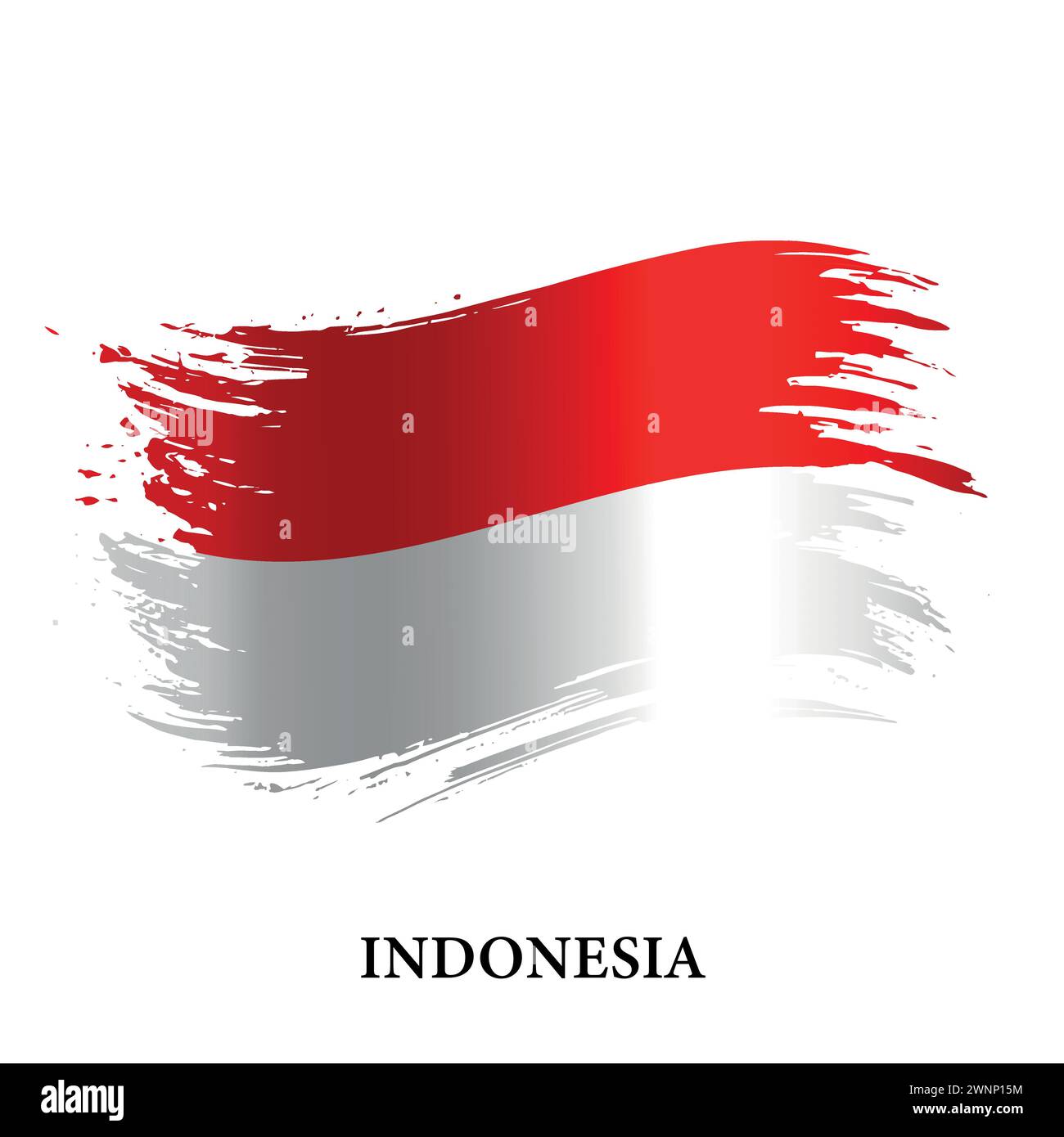 Grunge flag of Indonesia, brush stroke vector background Stock Vector ...