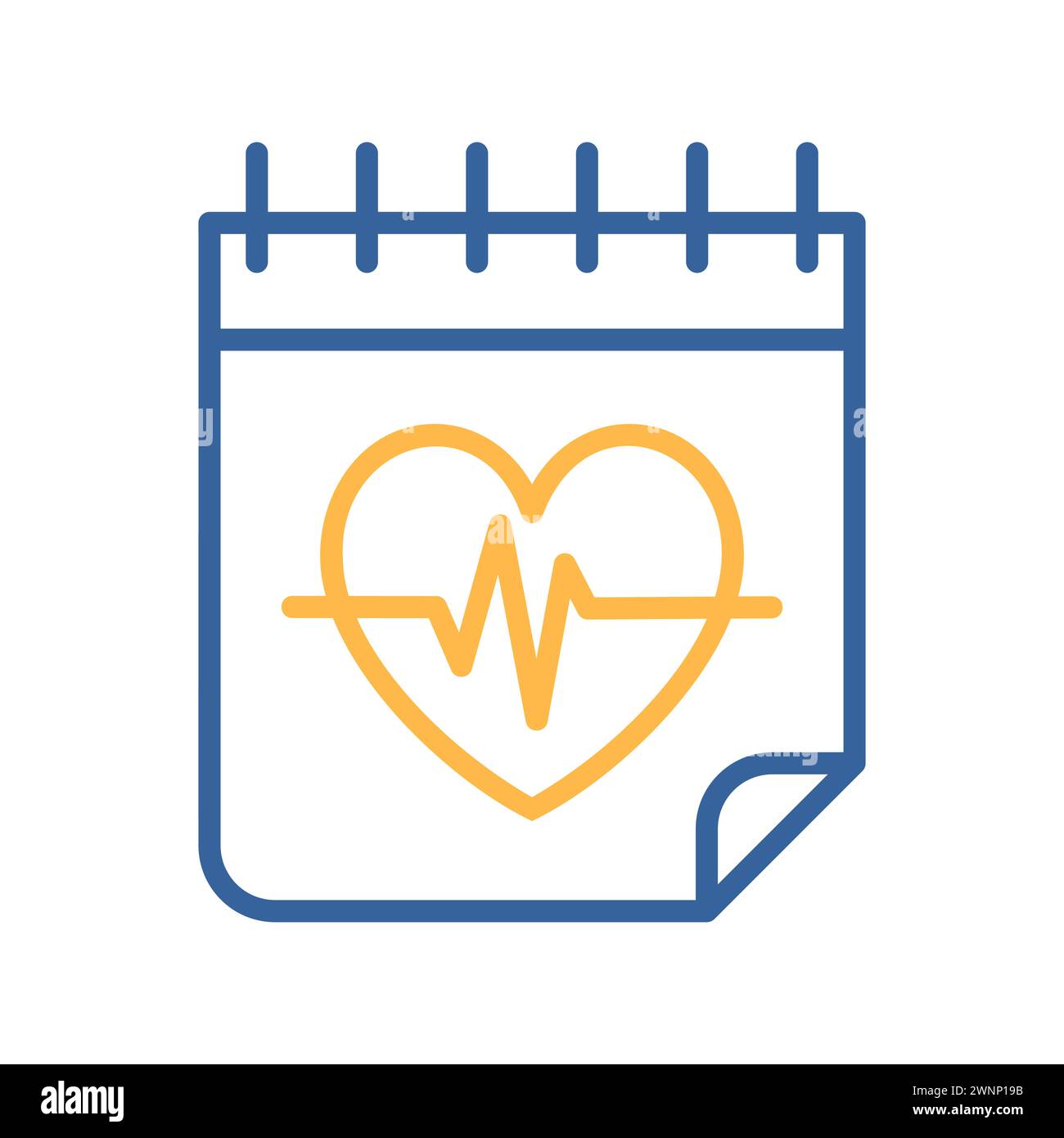 Medical checkup calendar vector icon. Cardio training calendar sign ...