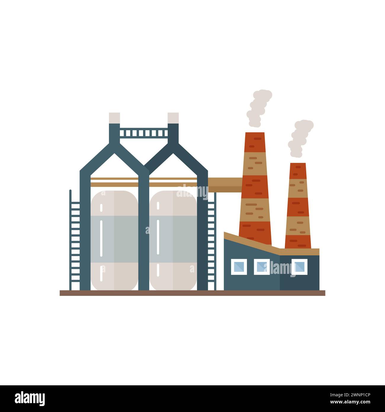 Industrial factory buildings, tanks construction and tower chimney ...