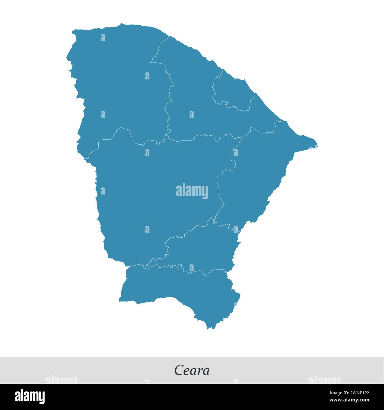 map of Ceara is a state of Brazil with borders mesoregions Stock Vector Image & Art - Alamy