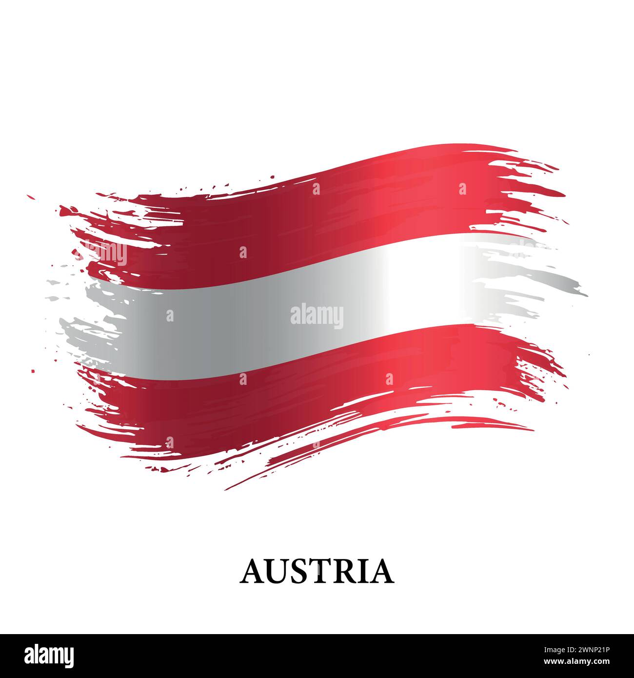 Grunge flag of Austria, brush stroke vector background Stock Vector ...