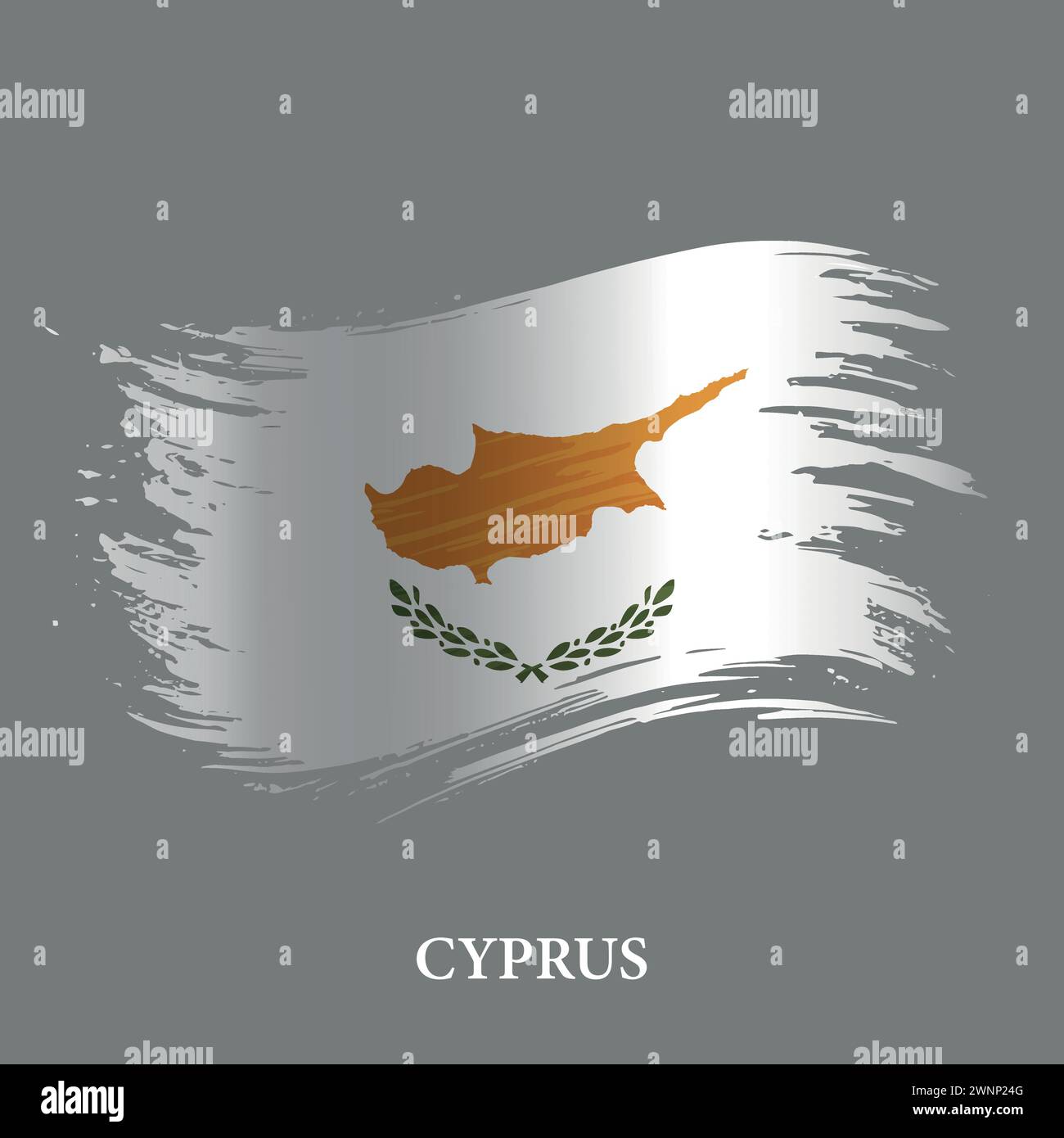 Grunge flag of Cyprus, brush stroke vector background Stock Vector ...
