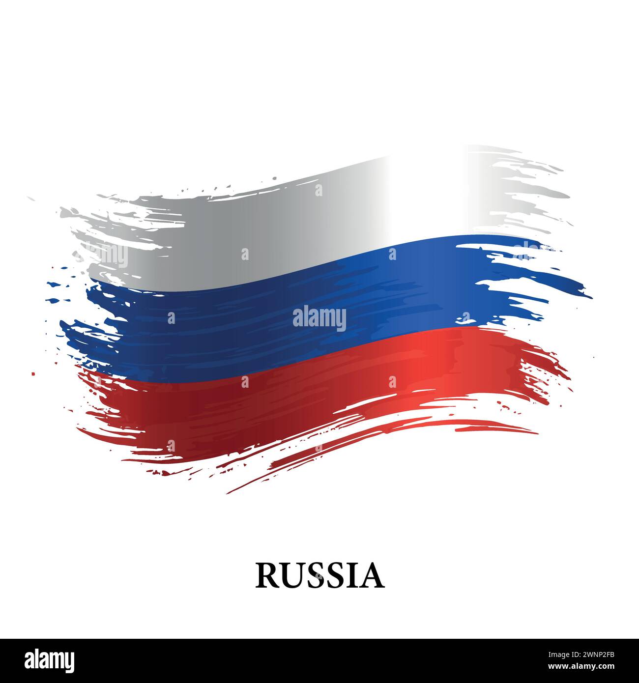 Grunge flag of Russia, brush stroke vector background Stock Vector Image & Art - Alamy