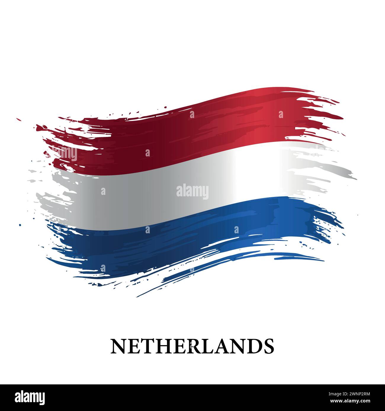 Grunge flag of Netherlands, brush stroke vector background Stock Vector ...