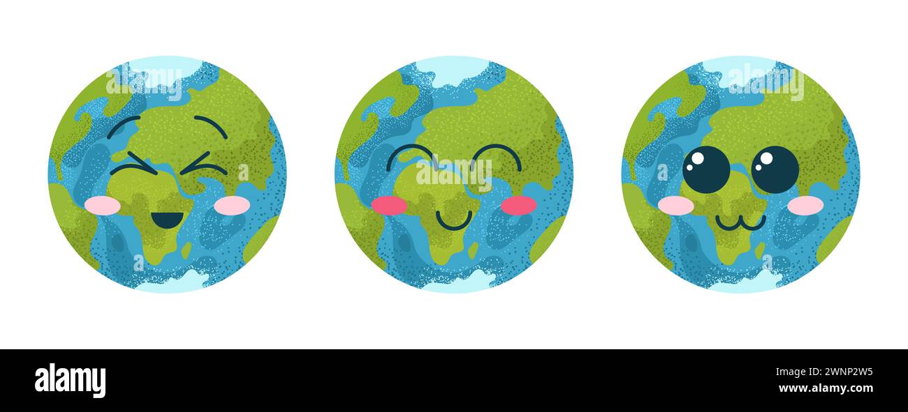 World planet earth kawaii character Cut Out Stock Images & Pictures - Alamy