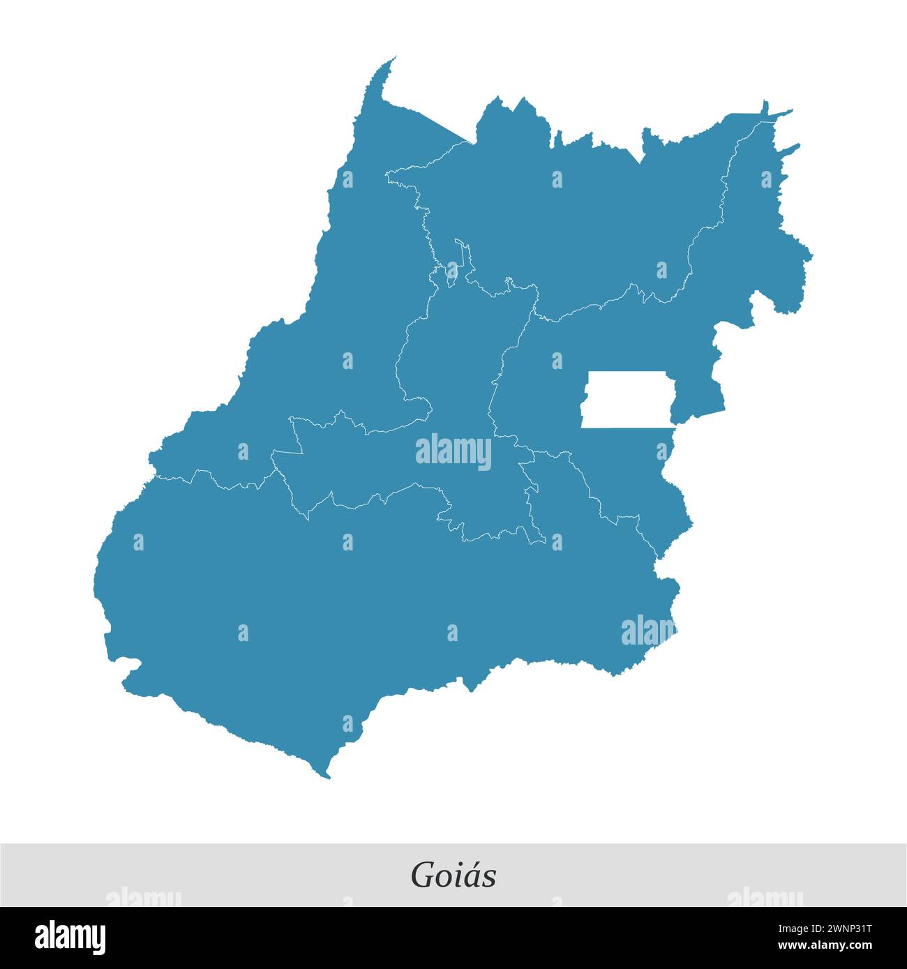 map of Goias is a state of Brazil with borders mesoregions Stock Vector ...