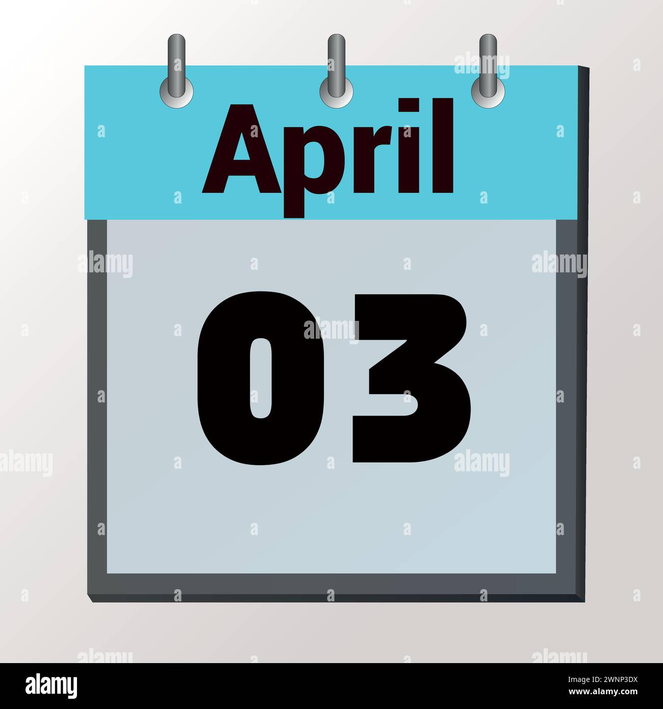 day on the calendar, vector image format, April 03 Stock Vector Image ...