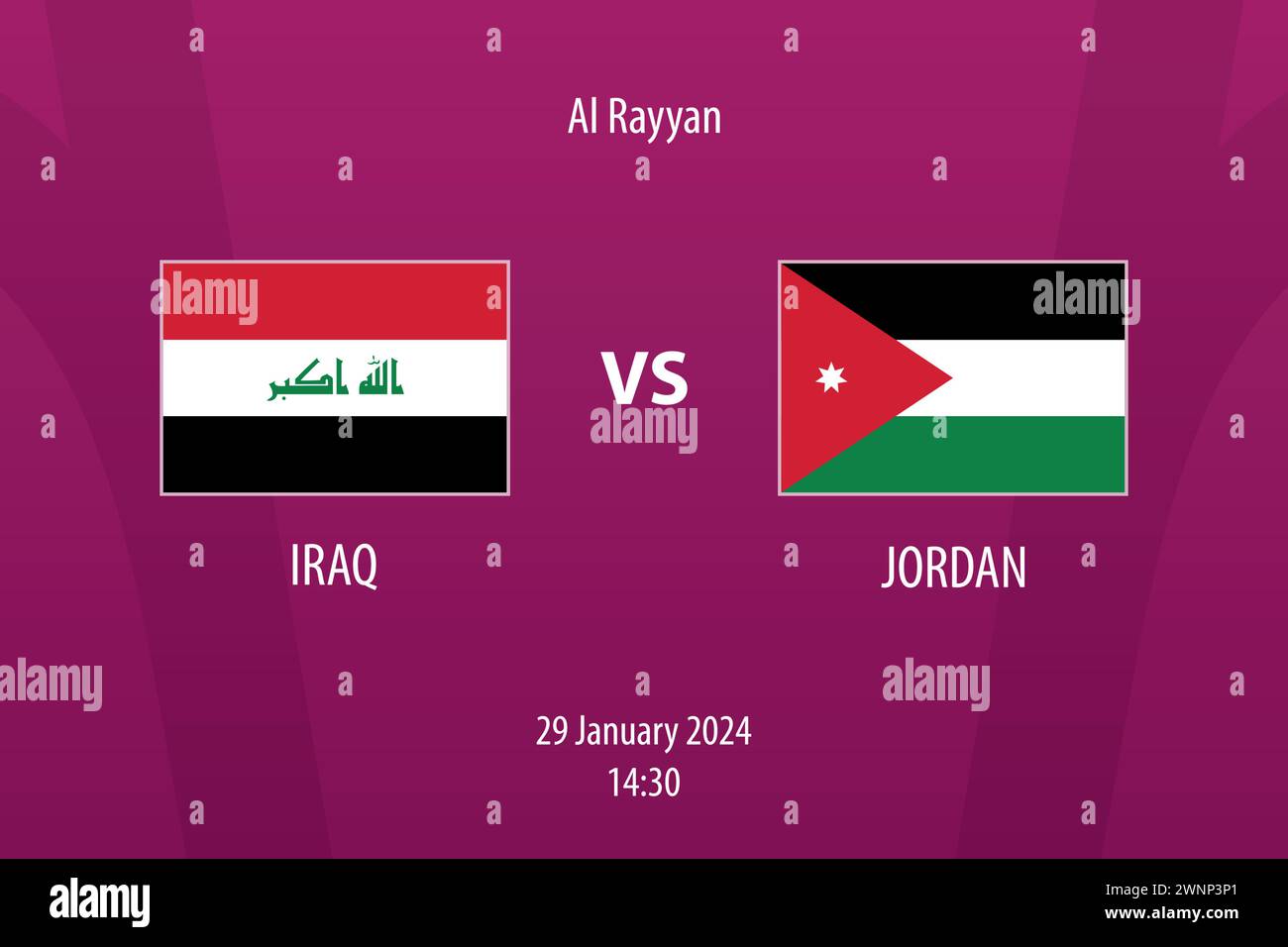 Iraq vs Jordan football scoreboard broadcast template for soccer asia ...
