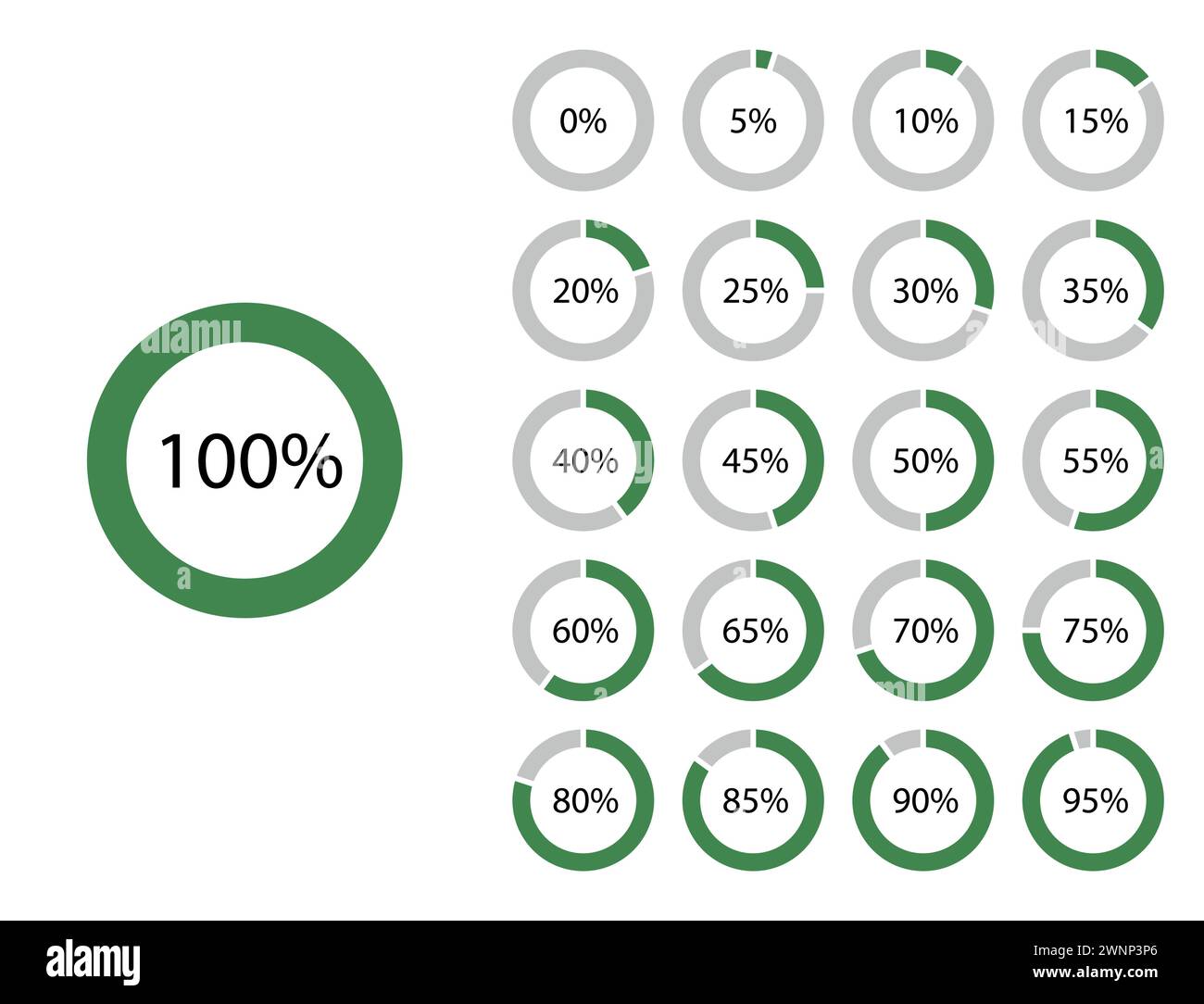 Set of circle percentage diagrams for infographics, round graphic pie ...