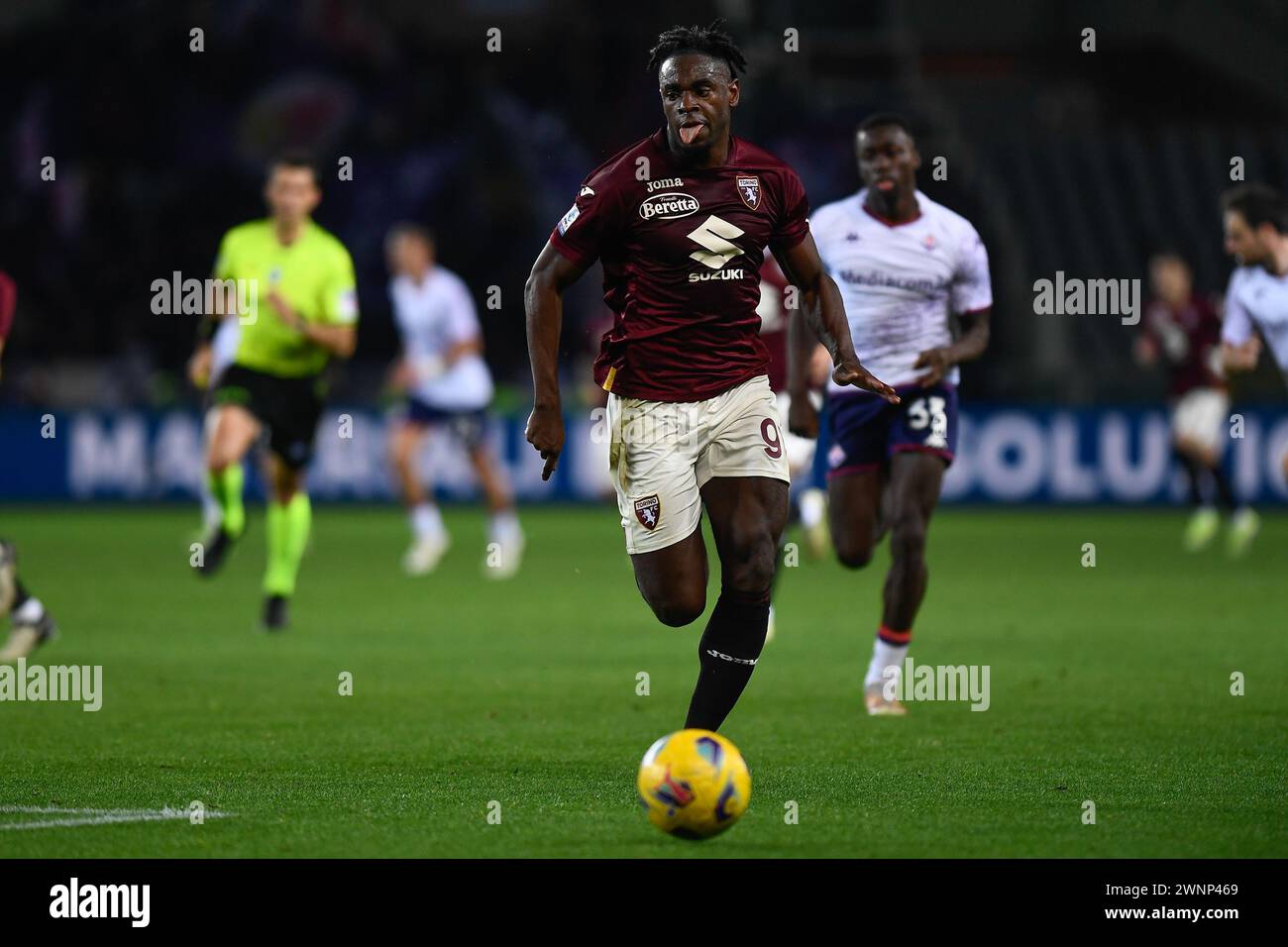 Duvan Zapata of Torino FC controls the ball during the Serie A Football ...