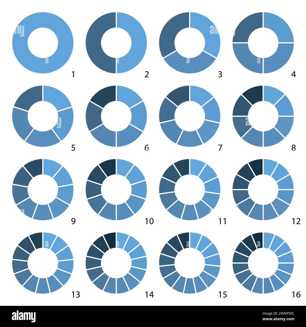 Set of colorful round graphic pie charts icons. Segment of circle infographic collection Stock ...