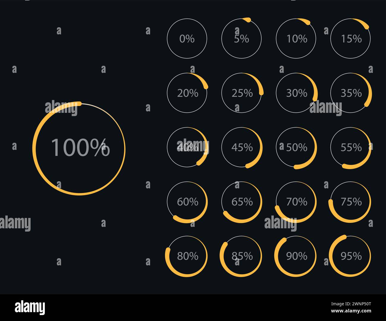 Set of circle percentage diagrams for infographics, round graphic pie charts icons Stock Vector ...
