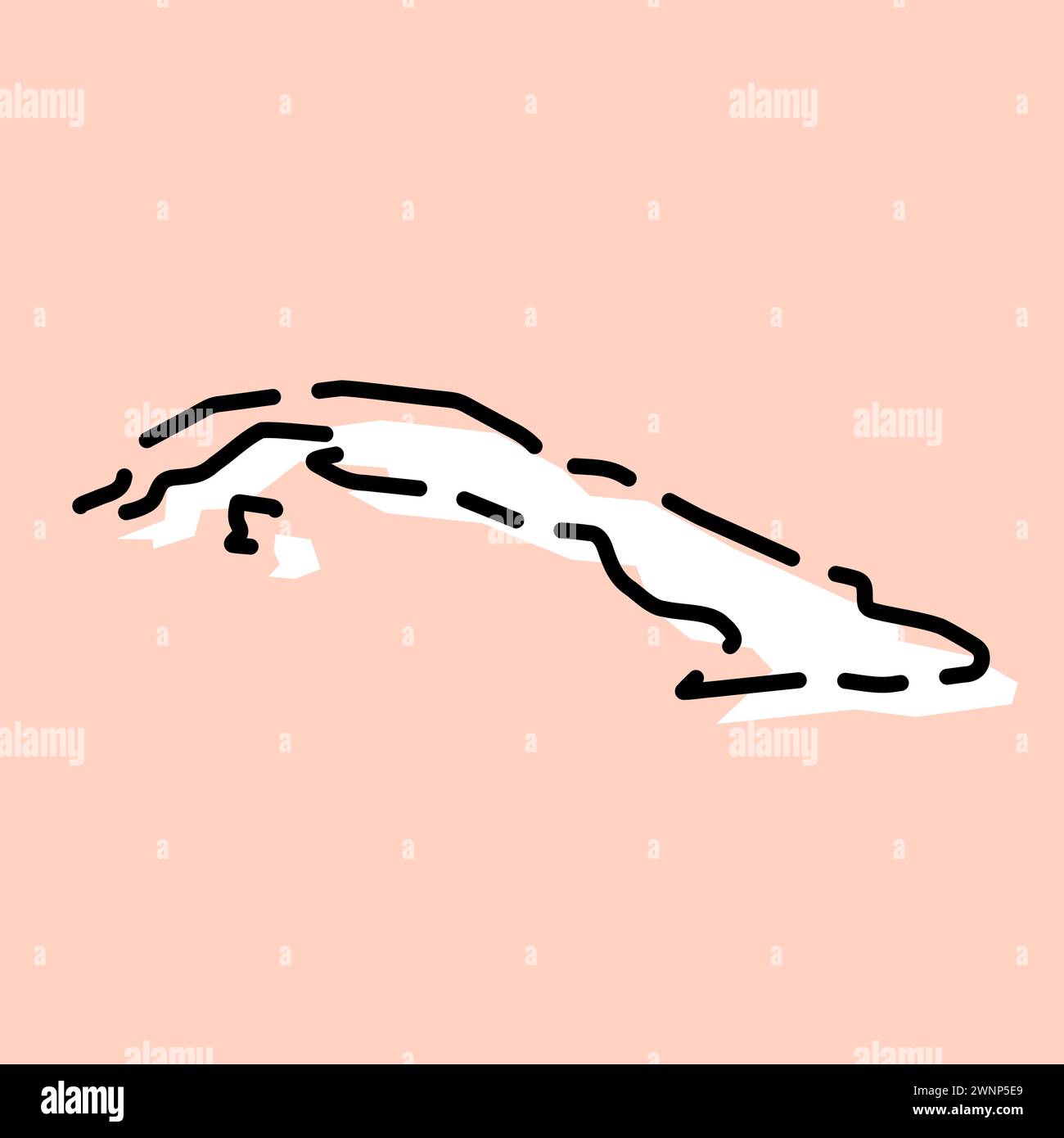 Cuba white map hi-res stock photography and images - Alamy