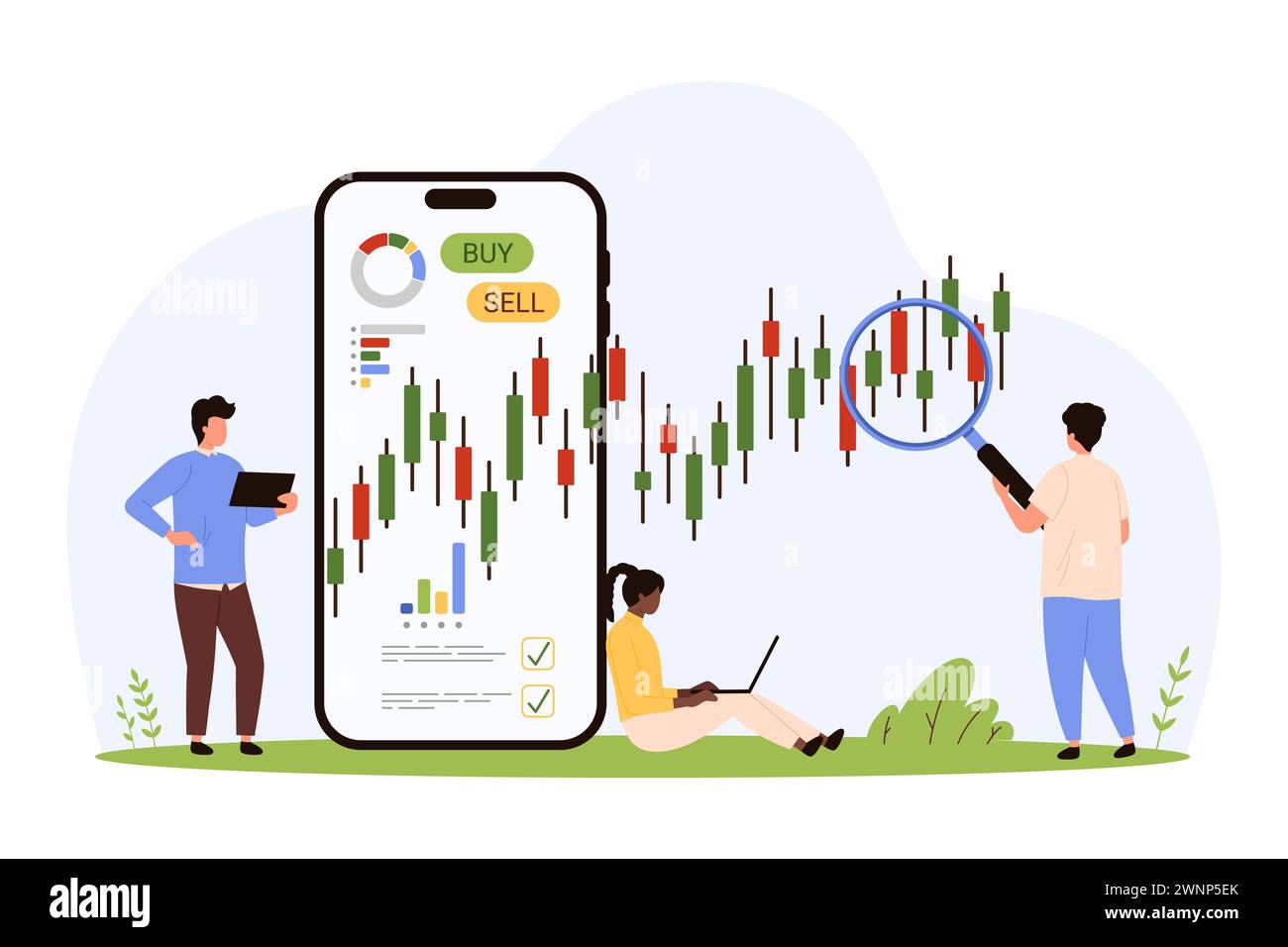 Stock market data analysis and analytics, forex trade in mobile app ...