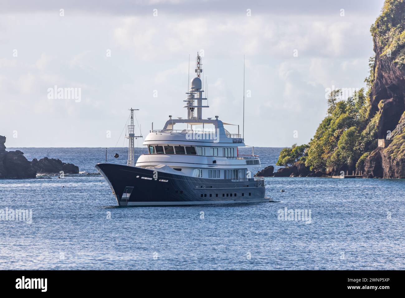 Mega Yacht anchored in Indian Bay, Saint Vincent and the Grenadines ...