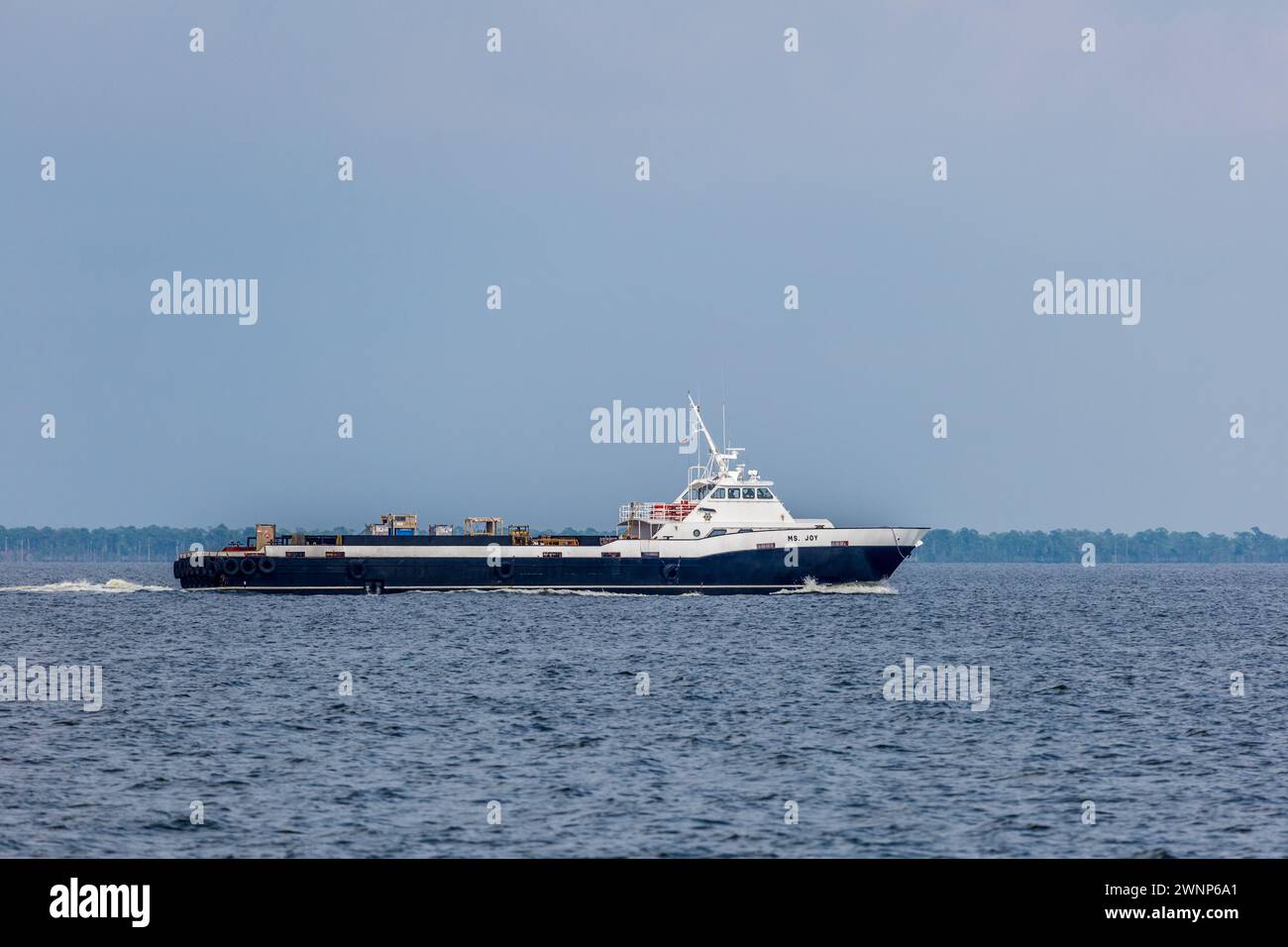 The MS Joy offshore supply ship carrying cargo to and from the ...