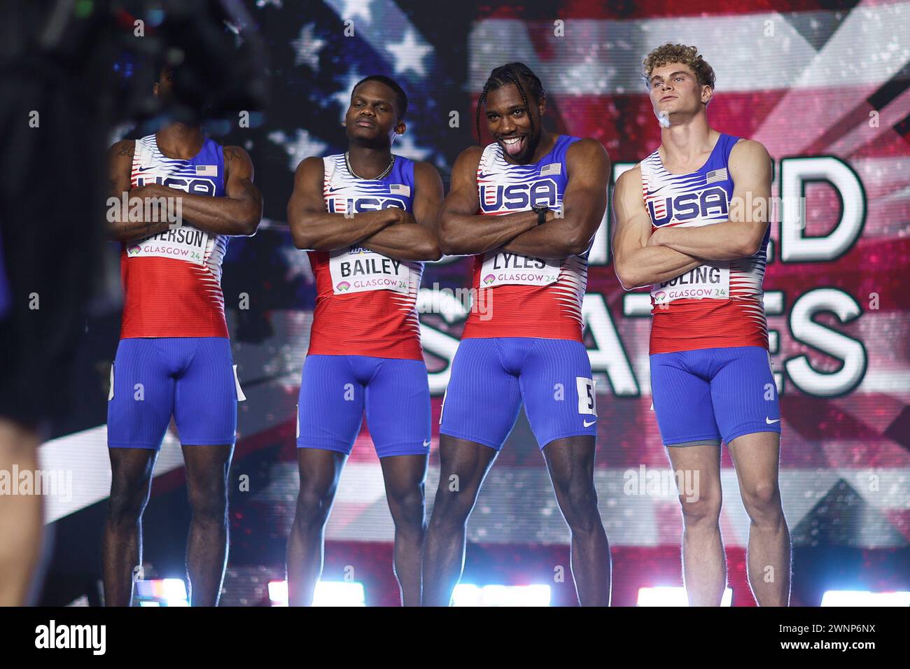Glasgow on Sunday 3rd March 2024. Noah Lyles (USA, 60 Metres & 4x400 ...